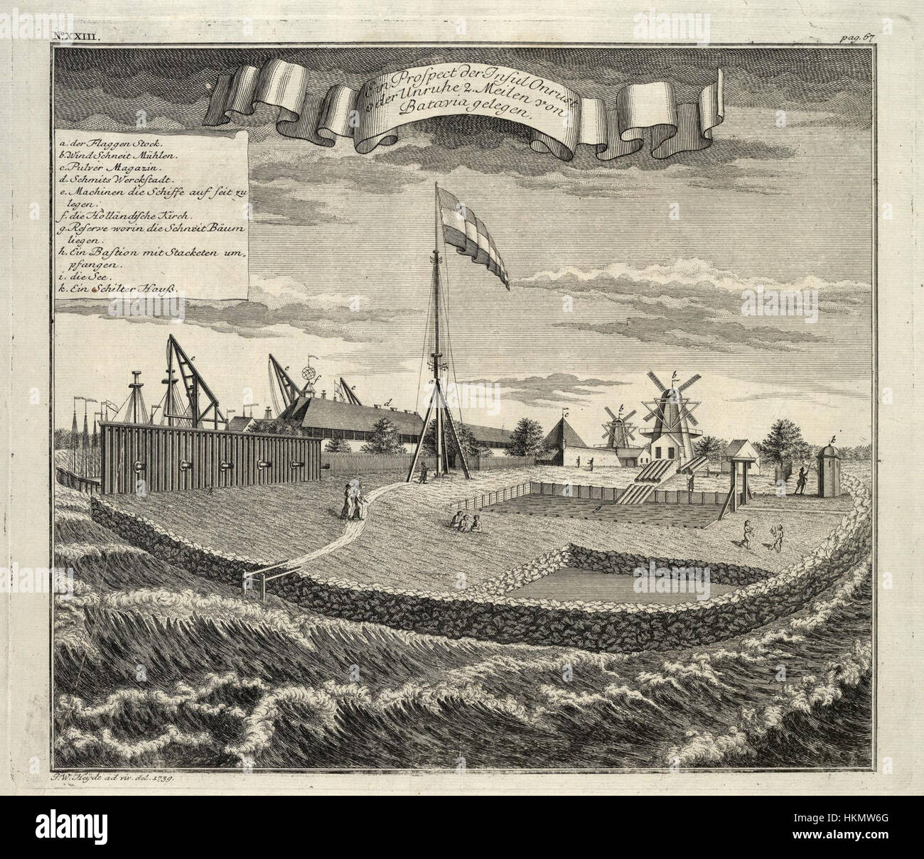 AMH-7033-KB View of the island of Onrust, off the coast of Batavia ...
