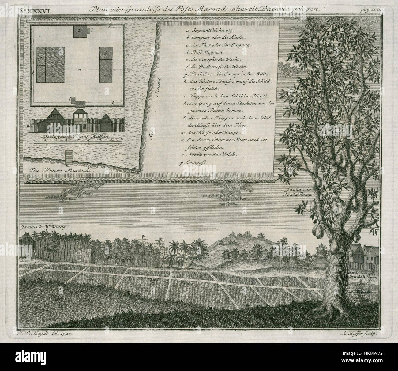 This map, titled *Map of the Maronde Trading Post near Batavia ...