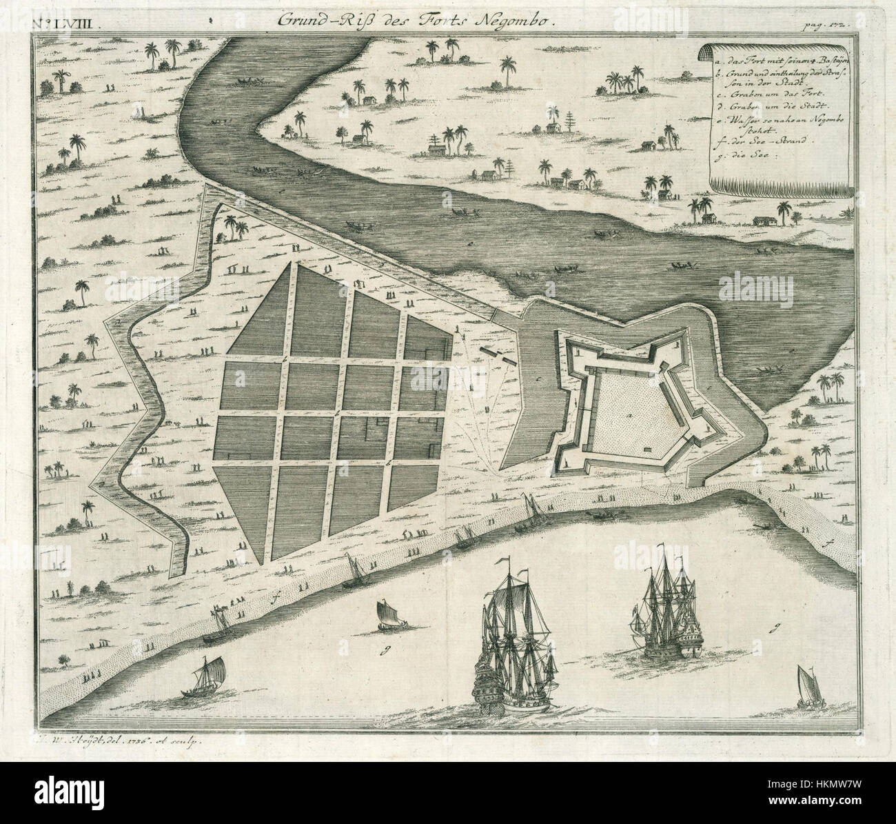 AMH-7065-KB Map of the Negombo fort Stock Photo - Alamy