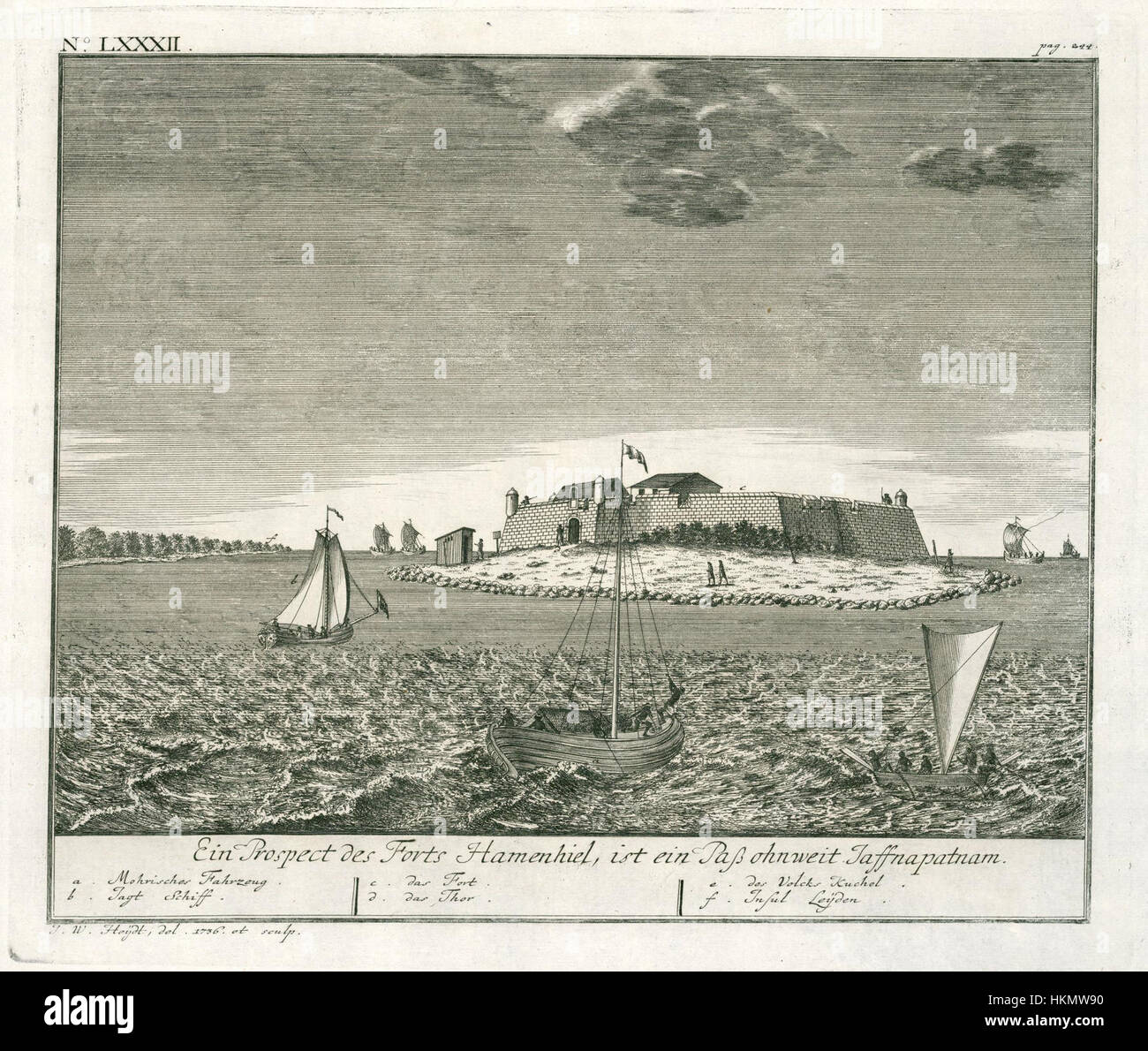 The photograph captures a historical view of Fort Hammenhiel, a ...