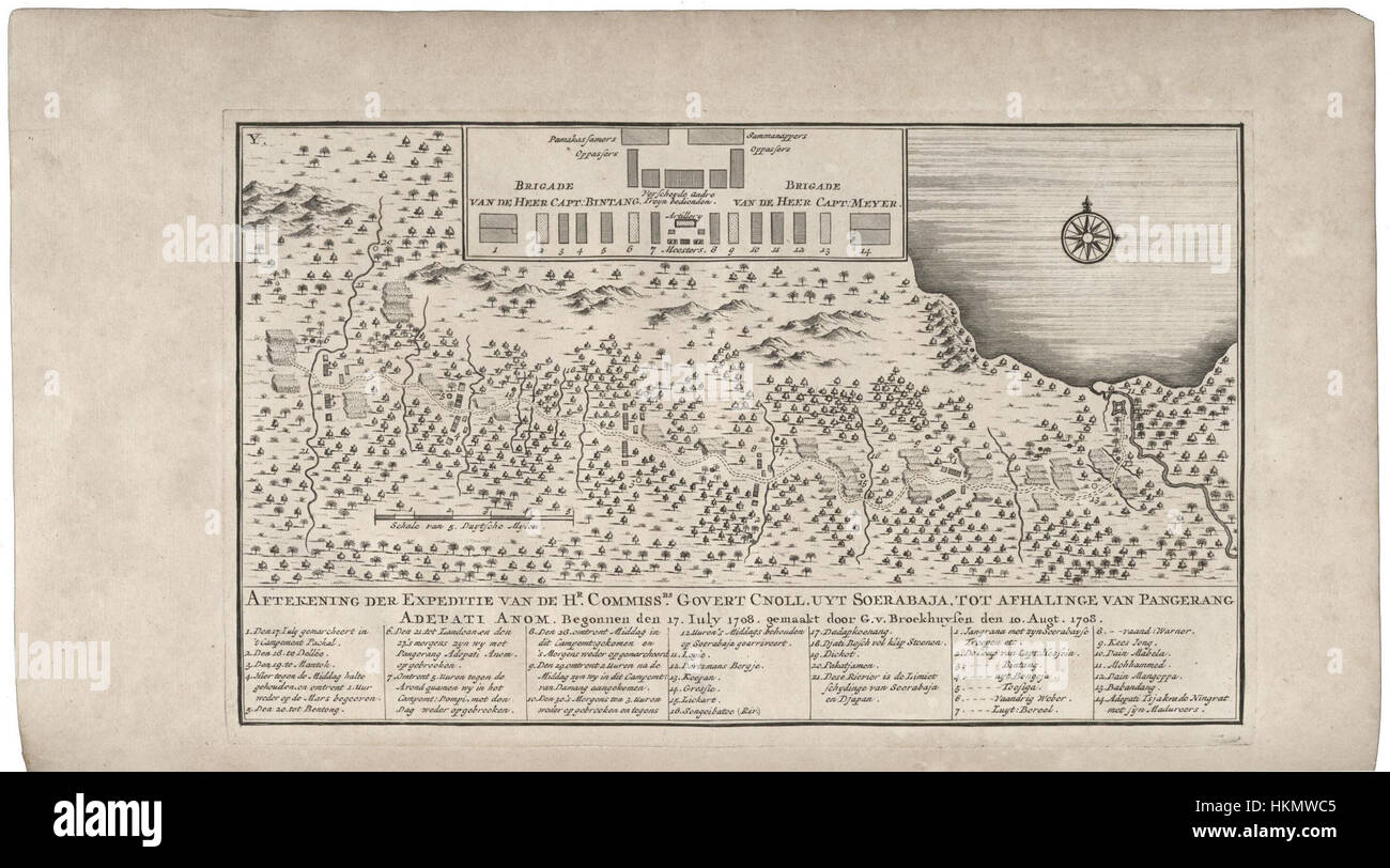 This historical map details an expedition originating from Surabaya ...