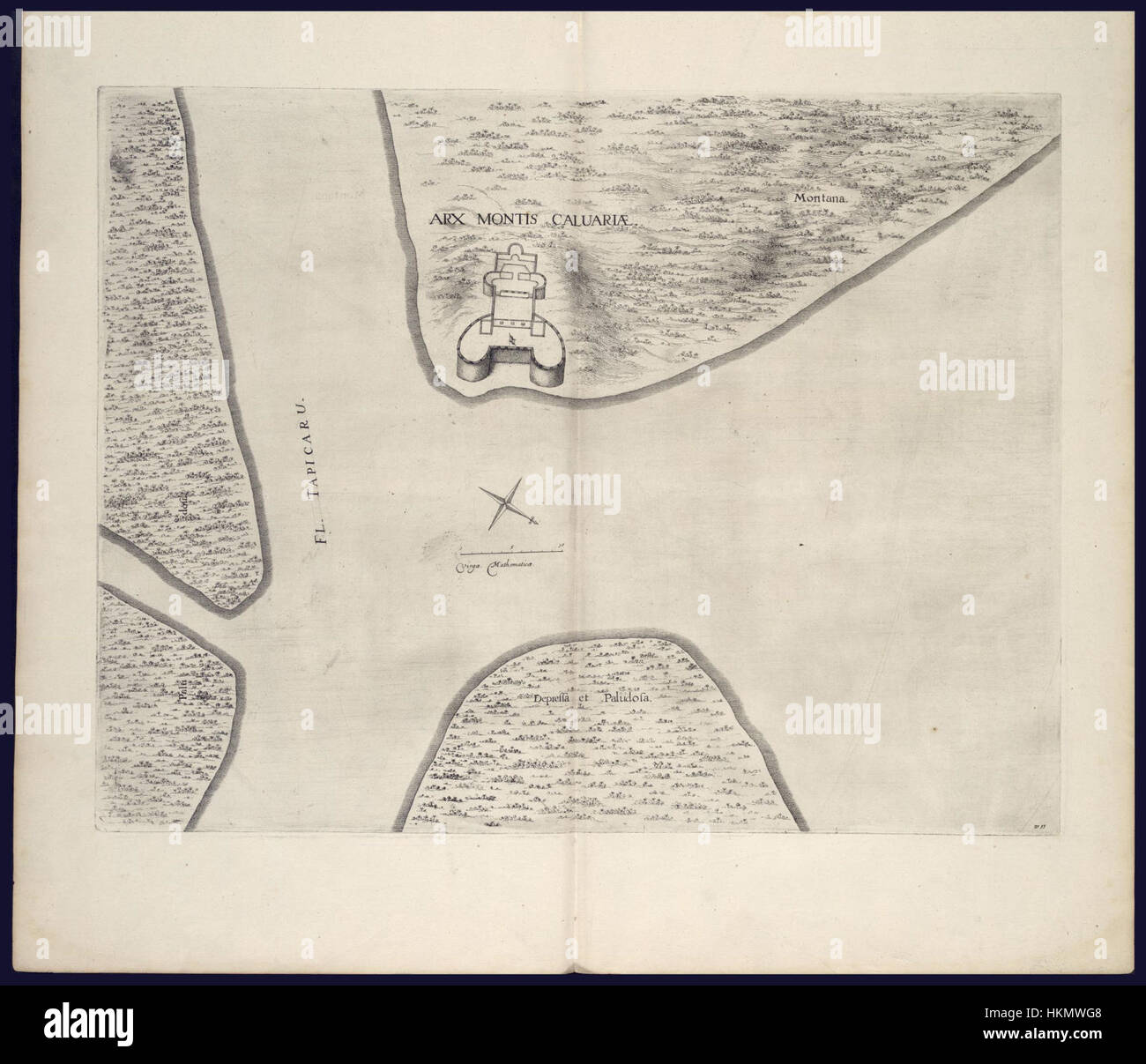 This historical map, AMH-7510-KB, depicts the Arx Montis Calvariae, an ...