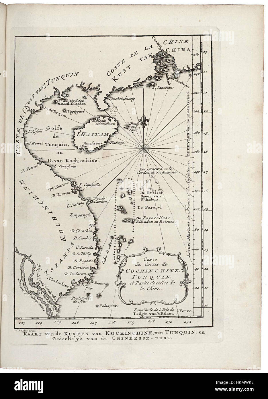 A historical map depicting the coastline of Tonquin and Cochinchina ...