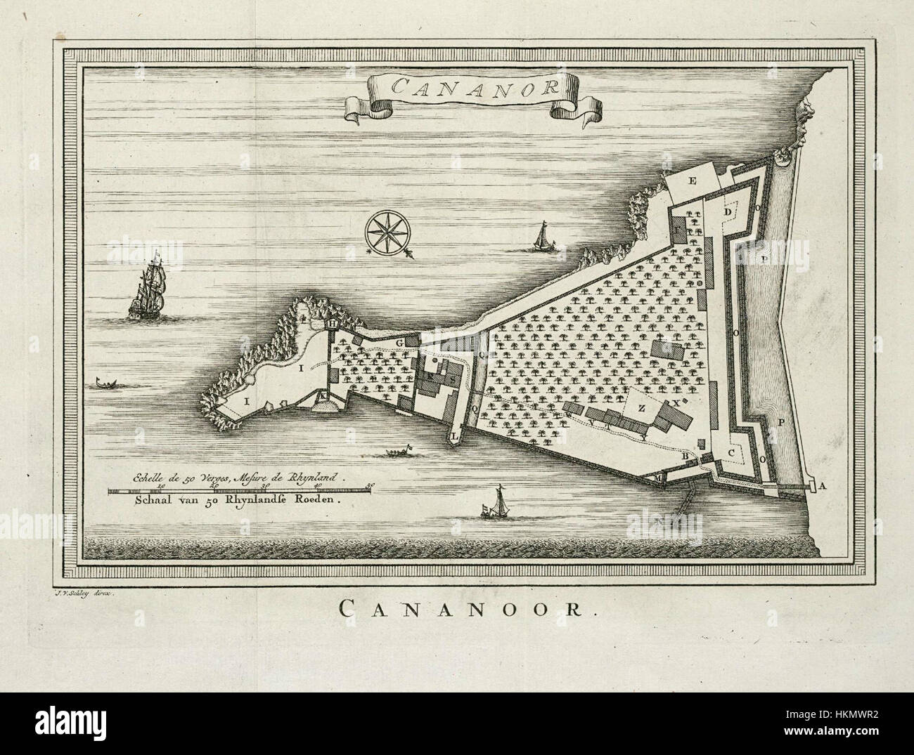 This historical floor plan of Fort Cananoor offers a detailed view of ...