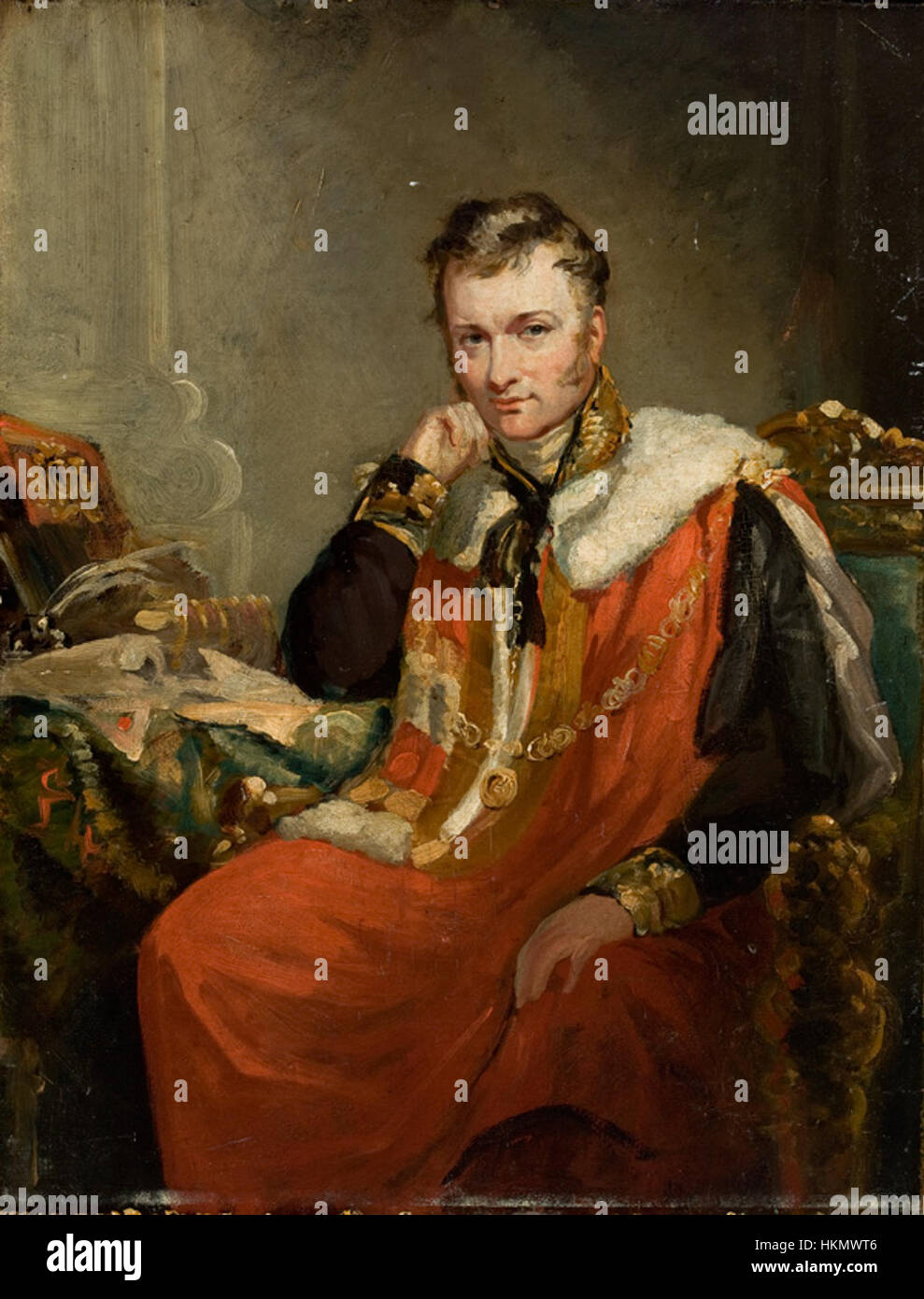 A 19th-century portrait by George Hayter (or a copy), depicting Lord ...