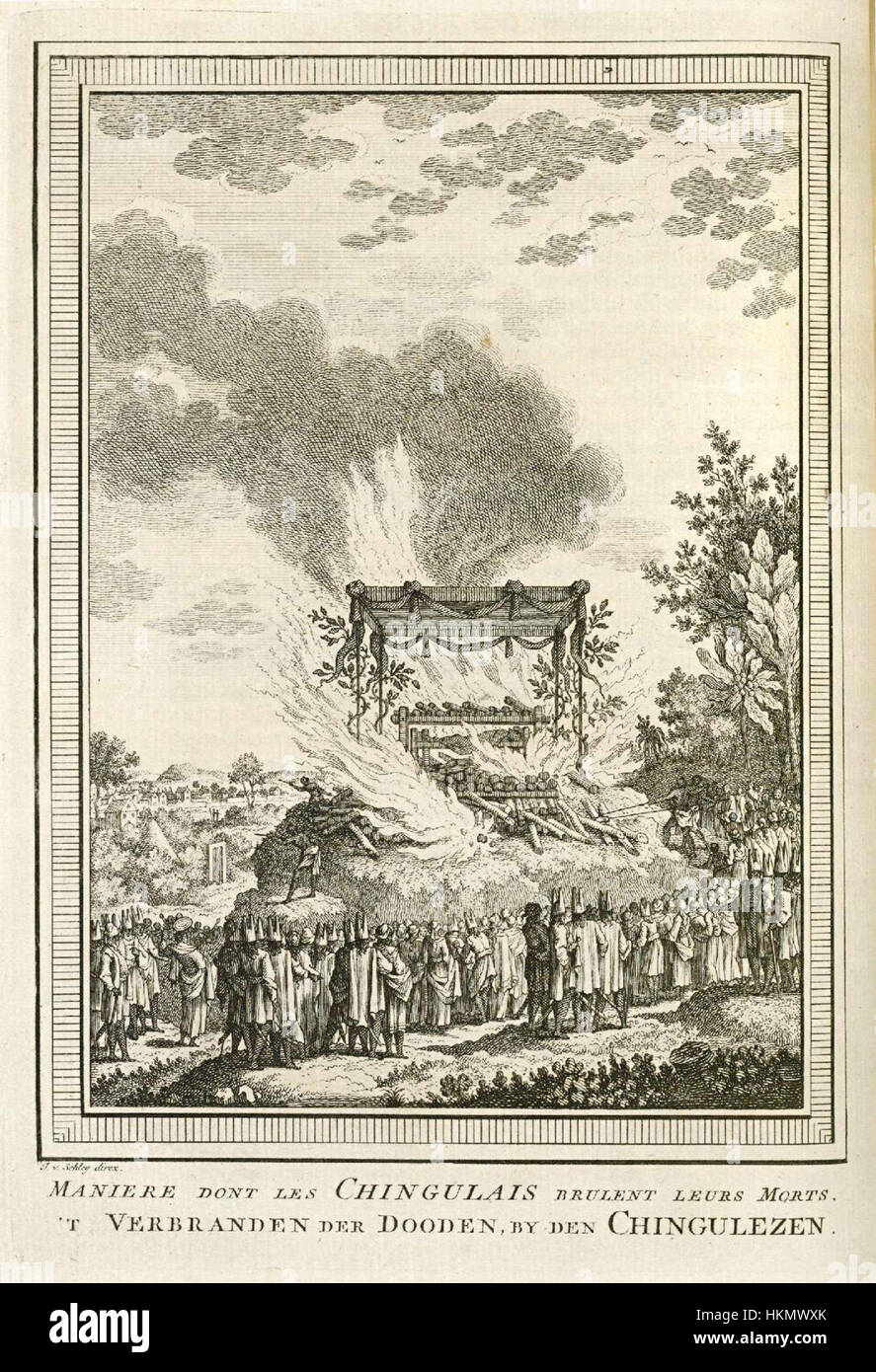 The artwork titled ‘Cremation of the Dead in Ceylon’ illustrates a ...