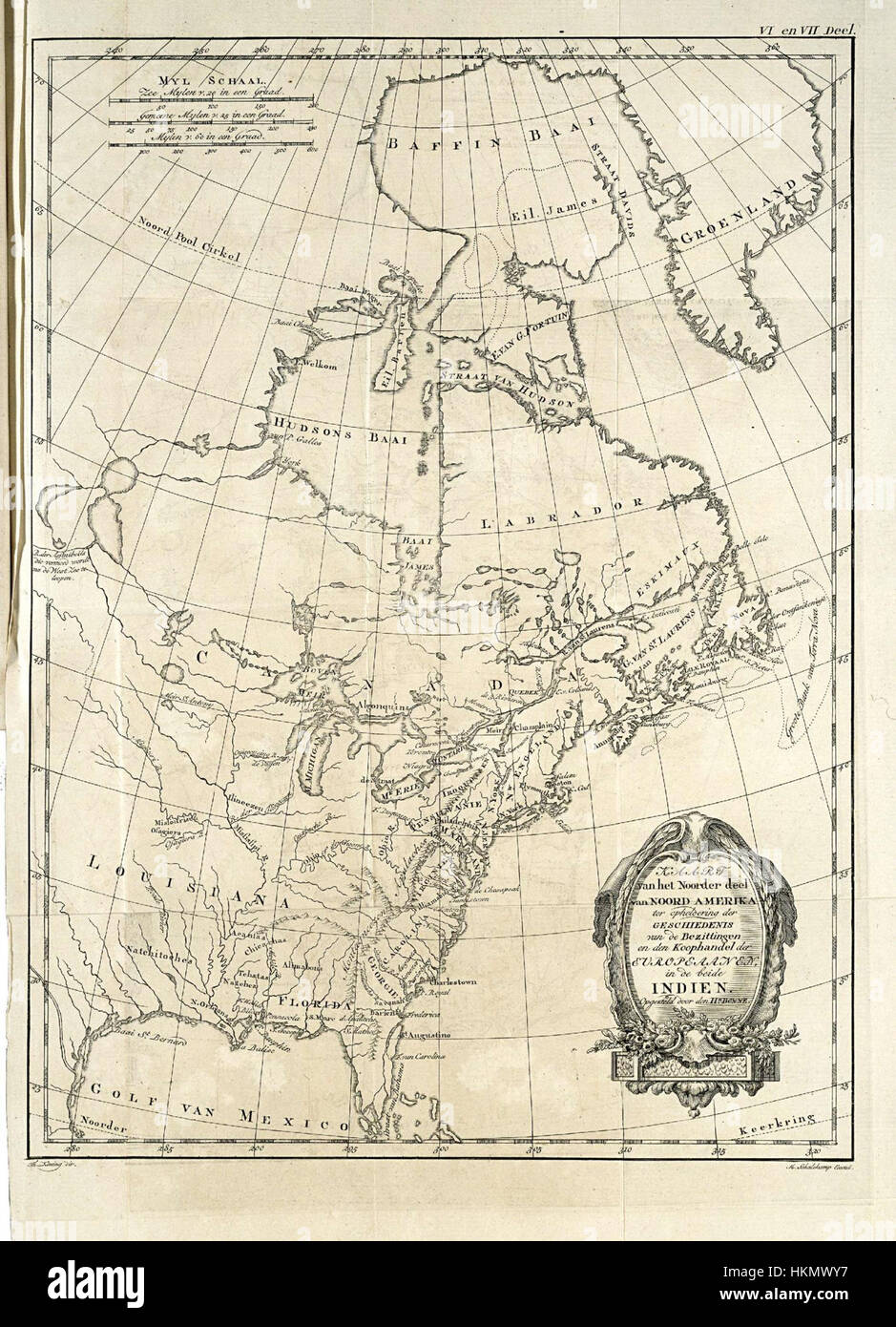 This vintage map of North America from the early 18th century provides ...