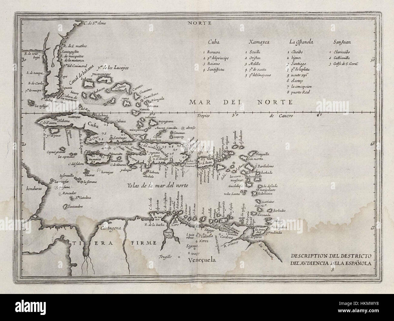 Caribbean islands map with names hi-res stock photography and images ...