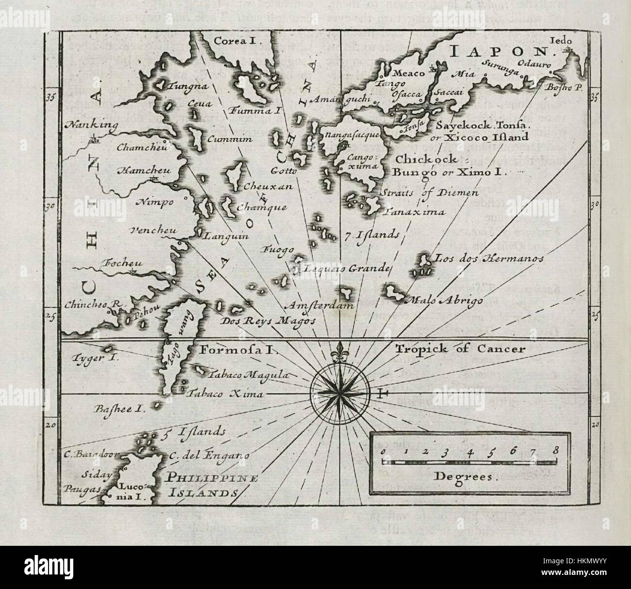 This 18th-century map, labeled AMH-8129-KB, depicts part of Japan ...