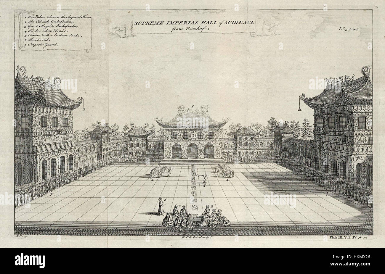 The painting depicts the Imperial Hall of Audience in Peking (modern ...