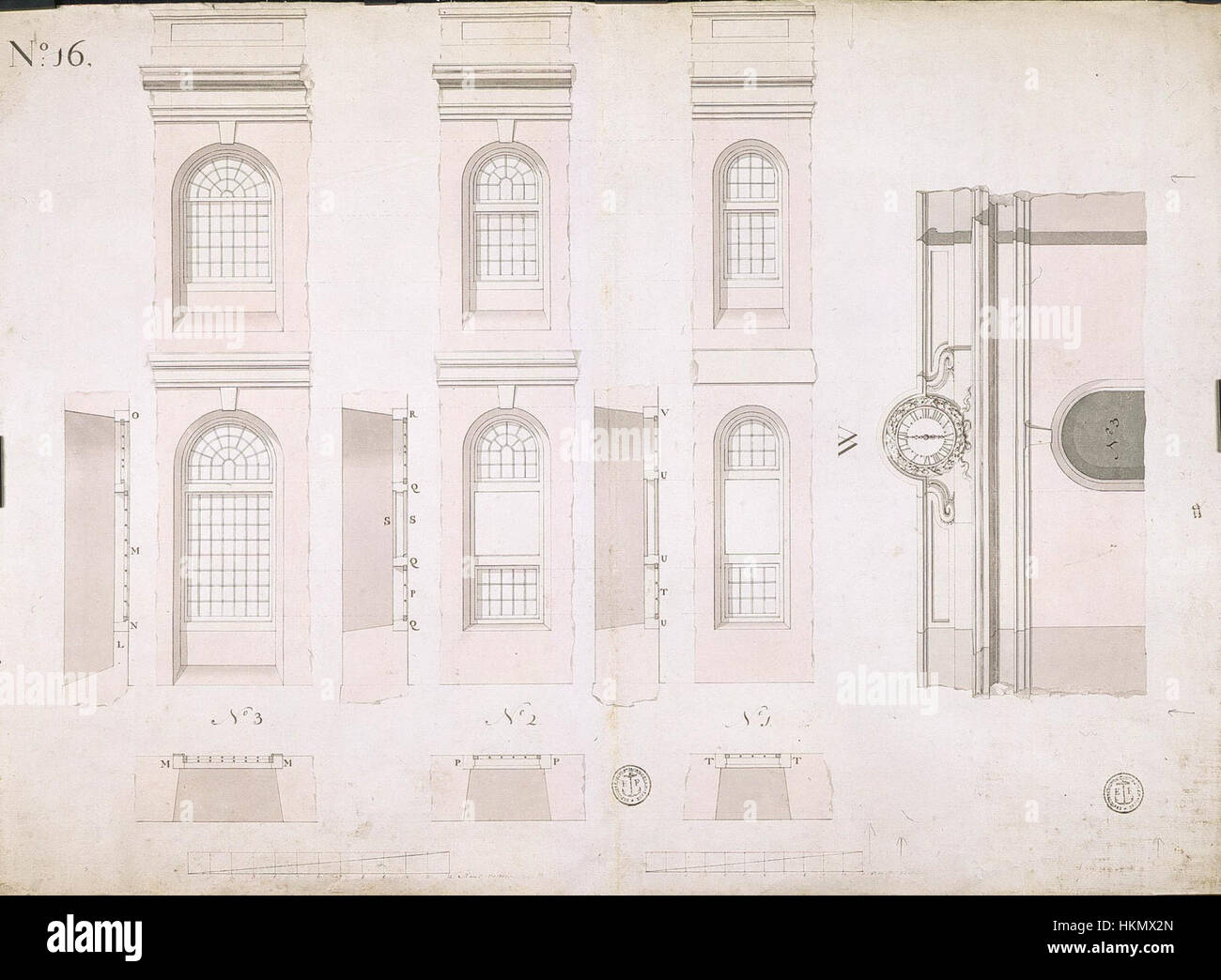 These construction drawings depict the architectural designs of ...