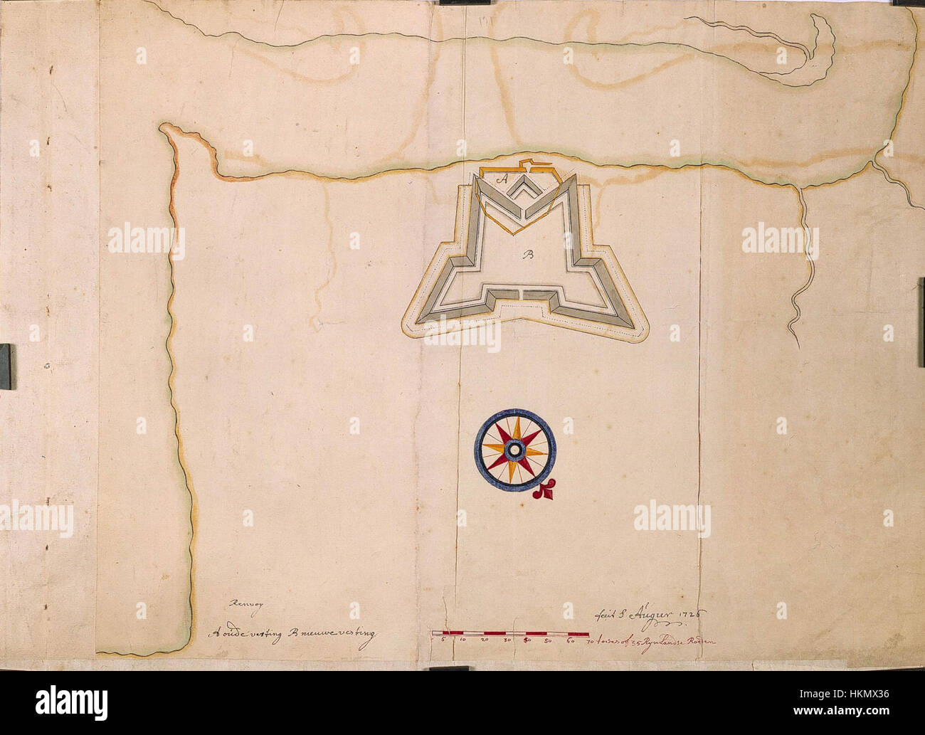This map, AMH-2499-NA, depicts the layout of the old Fort A and the new ...