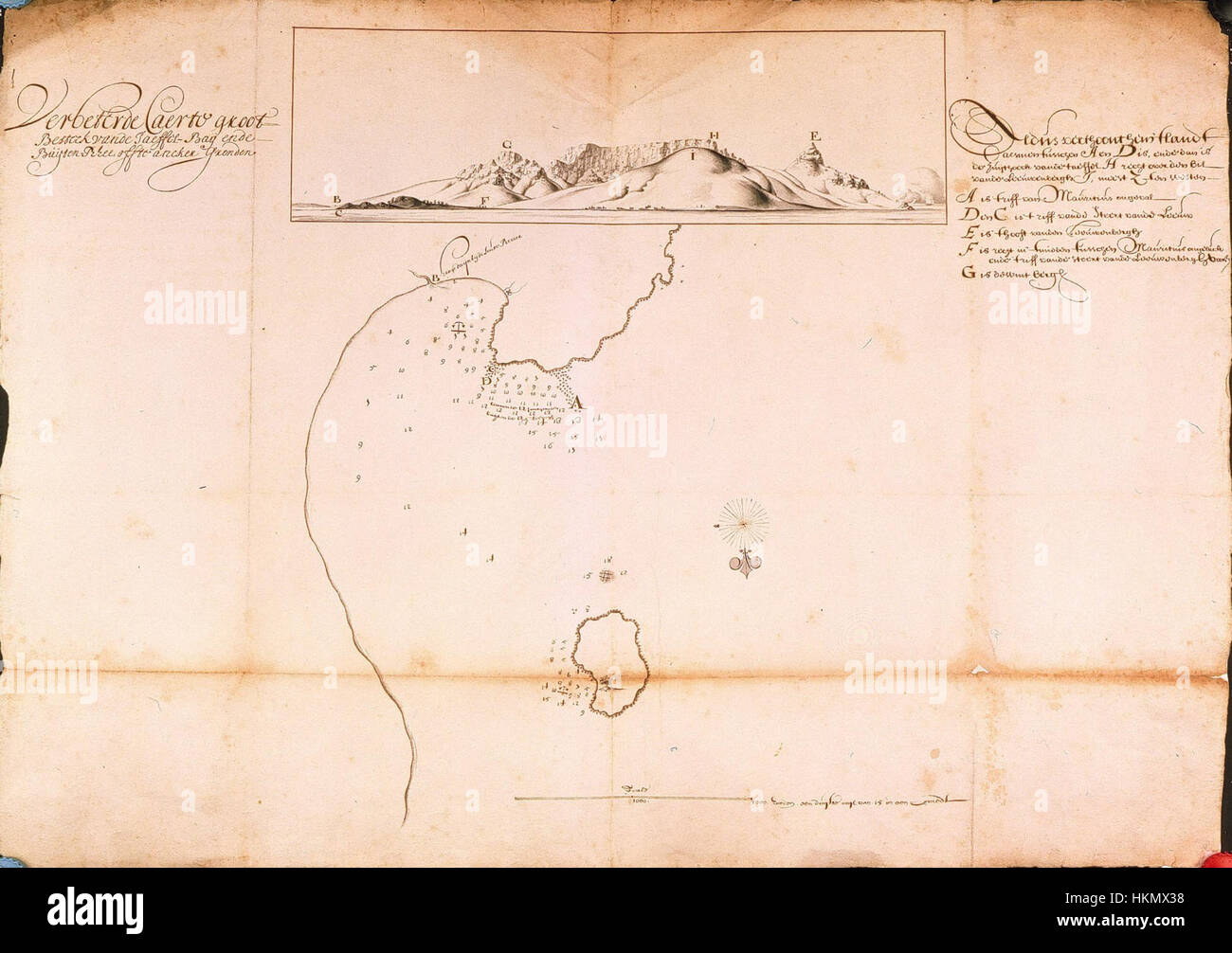 This map, identified as AMH-2500-NA, illustrates Table Bay, a natural ...
