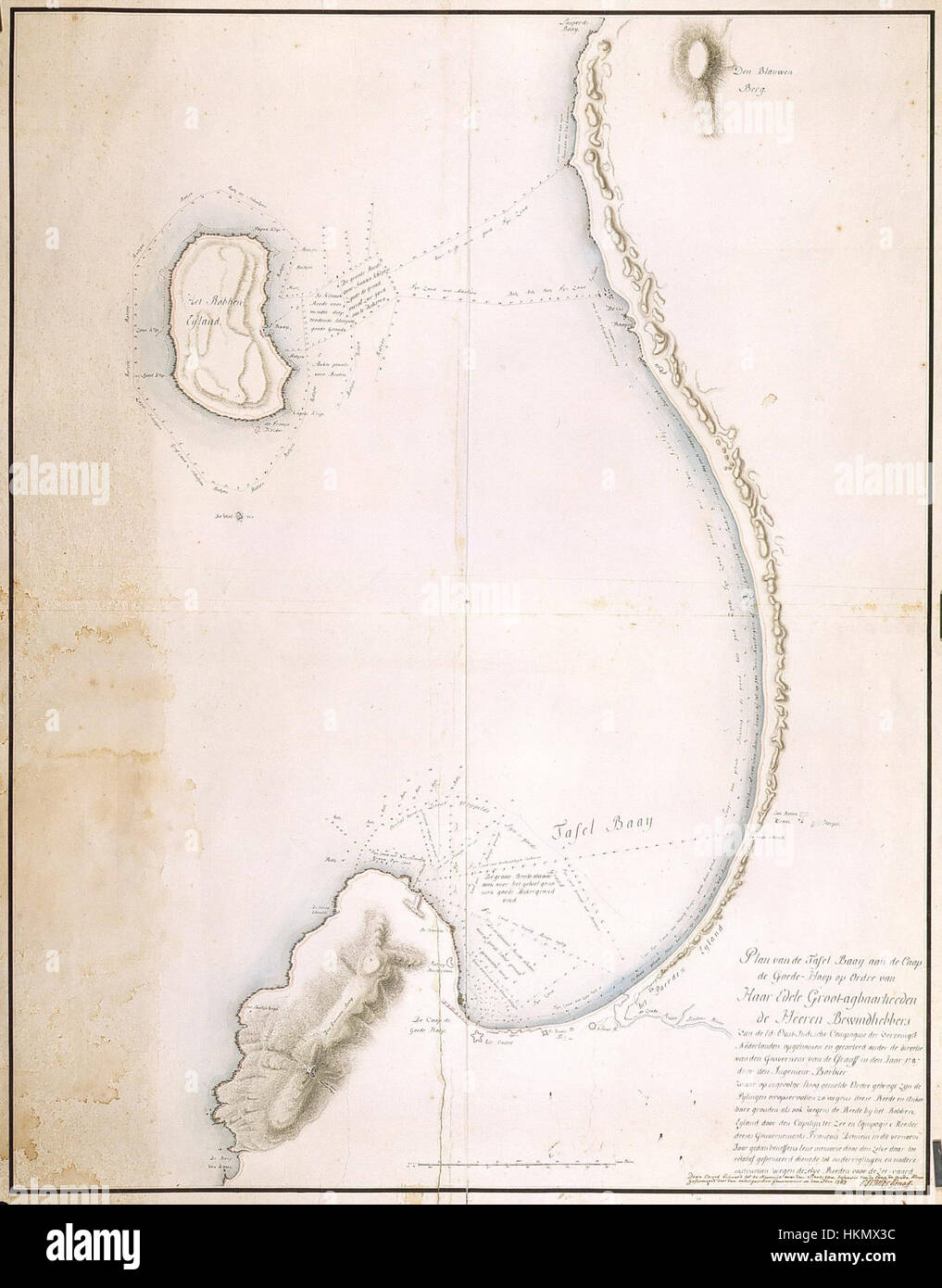 This historical map of Table Bay, a prominent location in South Africa ...