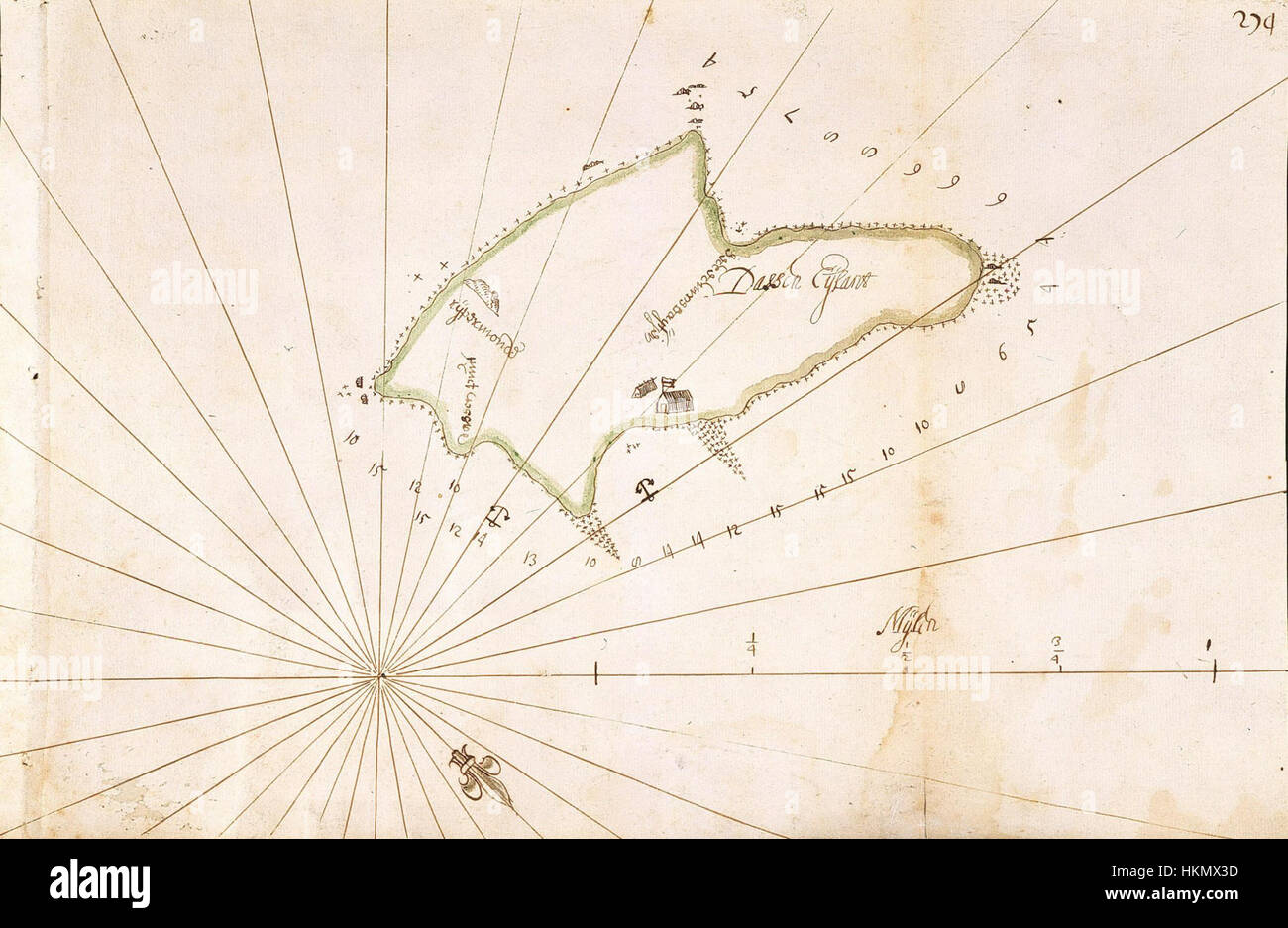 This 19th-century map of Dassen Island, located off the coast of South ...