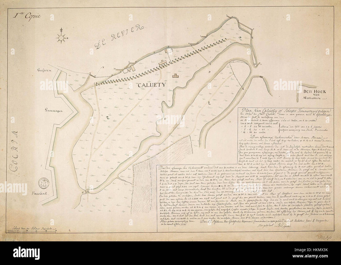 An historical map, AMH-2509-NA, showing the location of Caluetty and ...