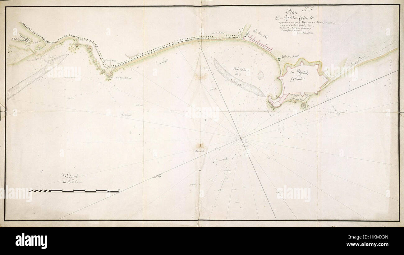 This 19th-century map illustrates the harbour of Colombo, Sri Lanka. It ...