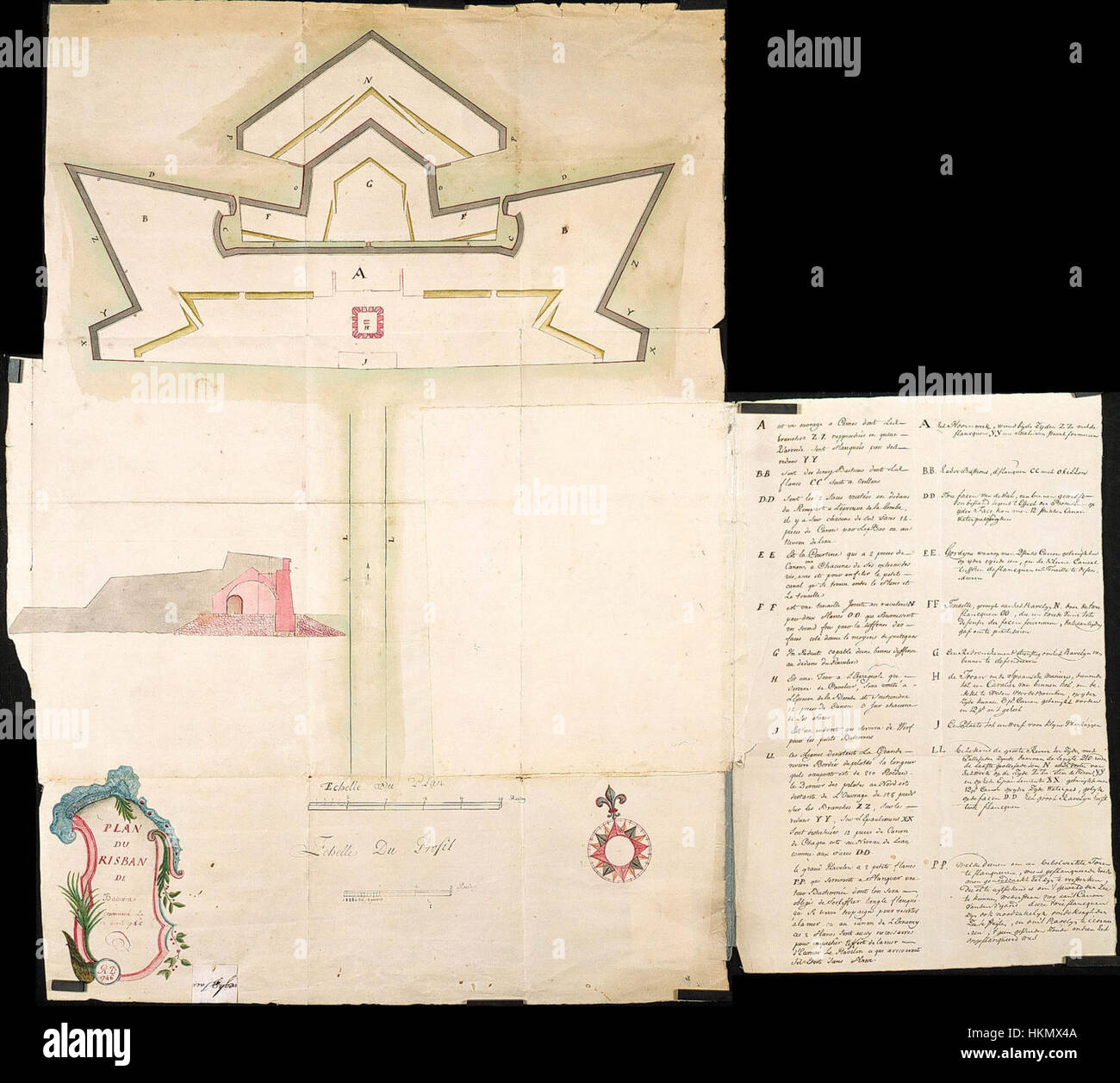 This artwork illustrates a ground plan of a water fort near the Kali ...