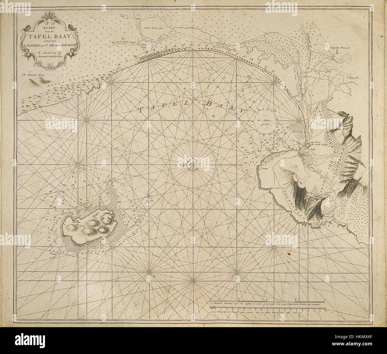 This 18th-century chart, AMH-2530-NA, depicts Table Bay, providing a ...