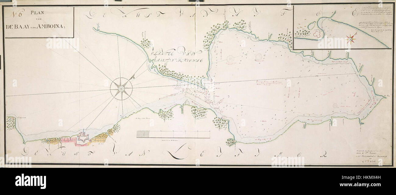 AMH-2531-NA Map of the bay of Ambon Stock Photo - Alamy