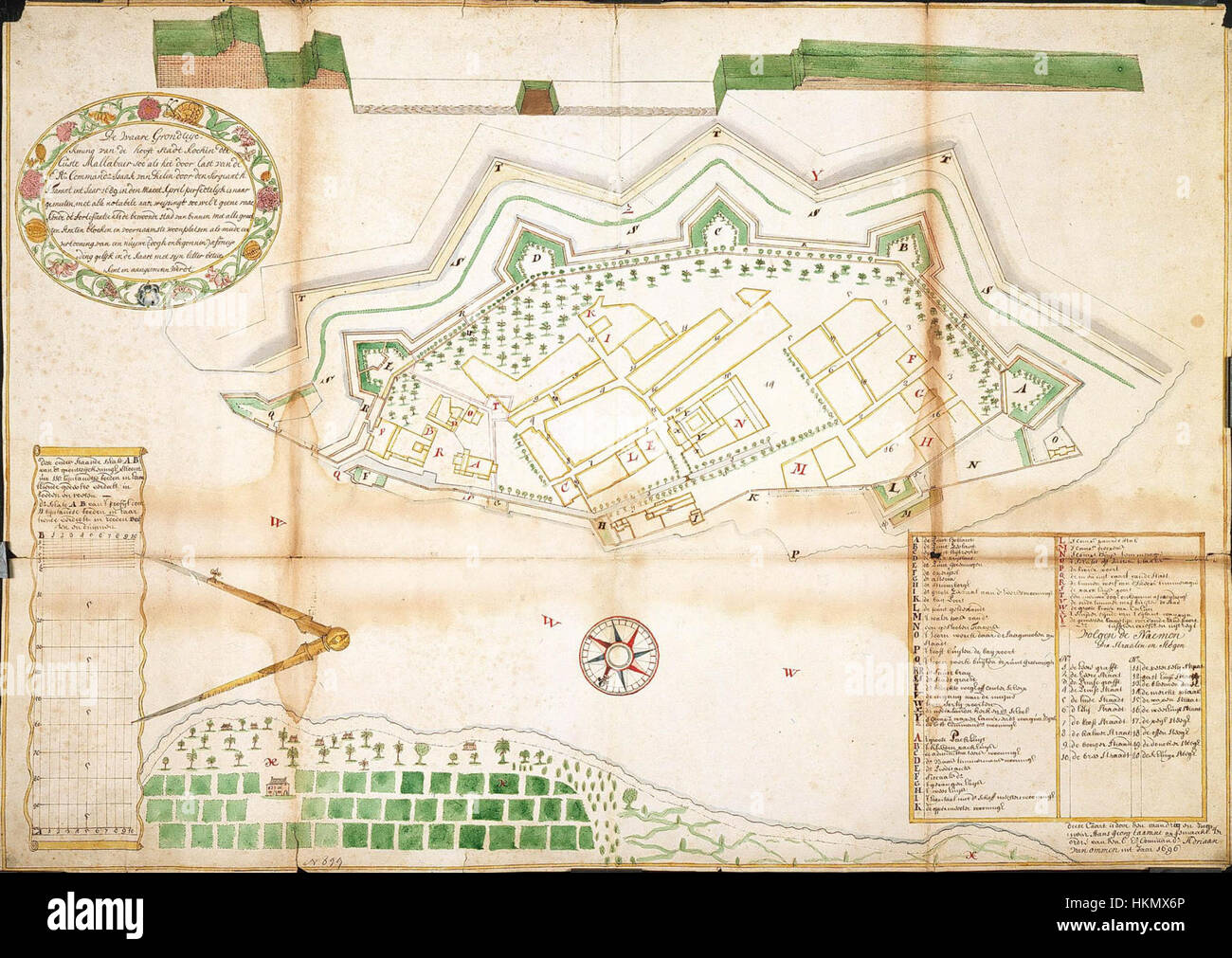 AMH-2593-NA Map of Cochin Stock Photo - Alamy