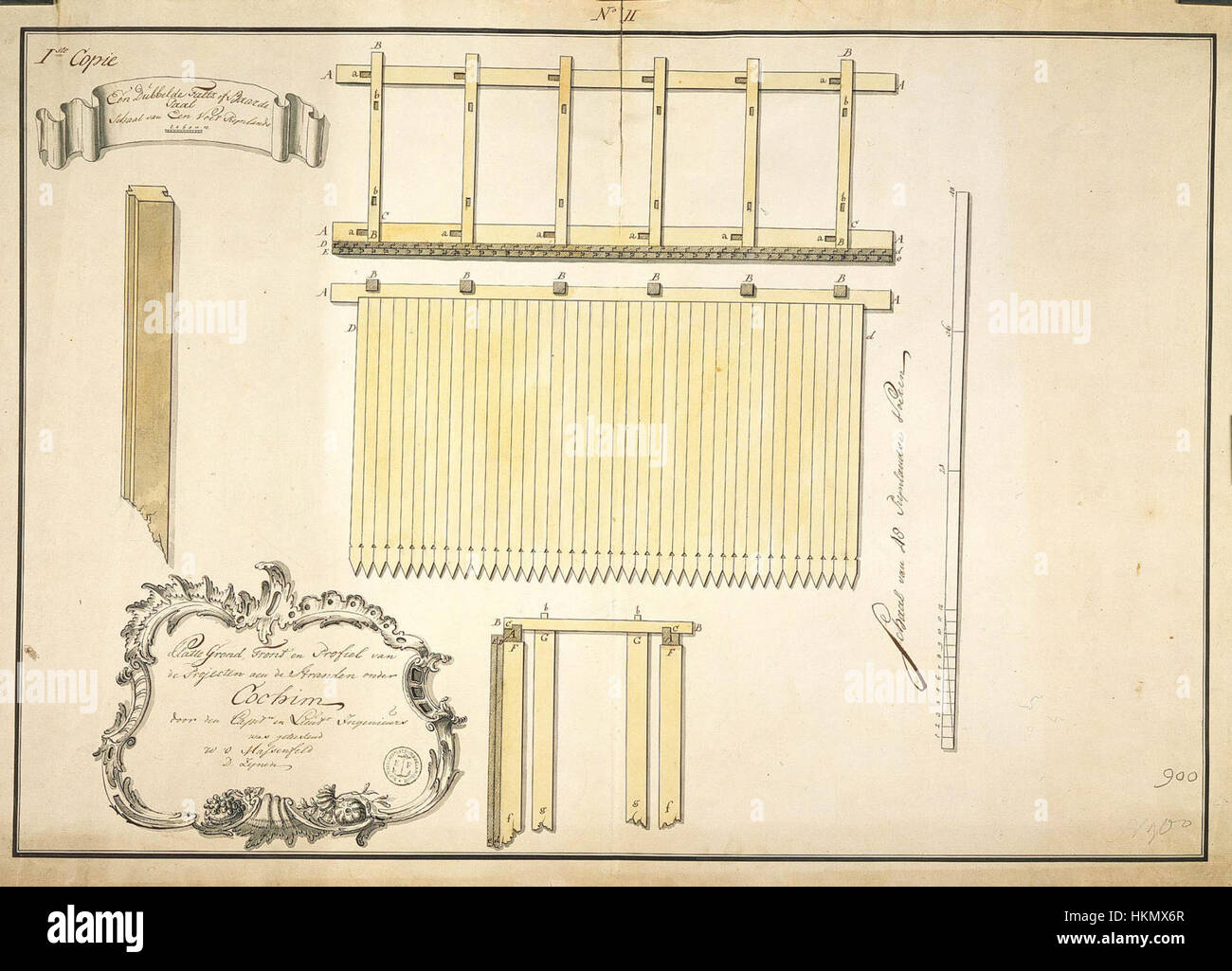 AMH-2594-NA Detailed drawings of woodwork used for the Cochin defences ...