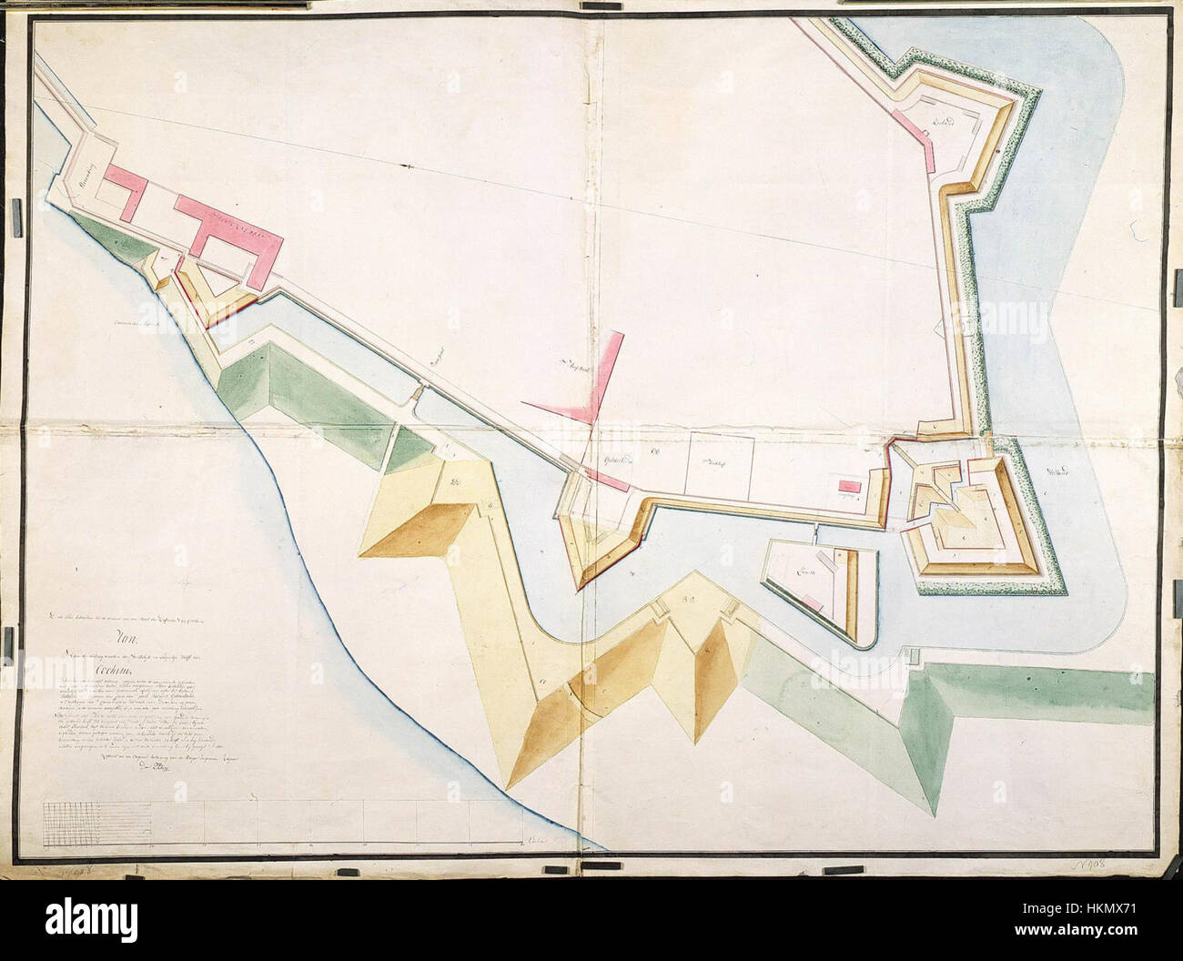This historical map, *AMH-2599-NA*, shows the fortifications ...