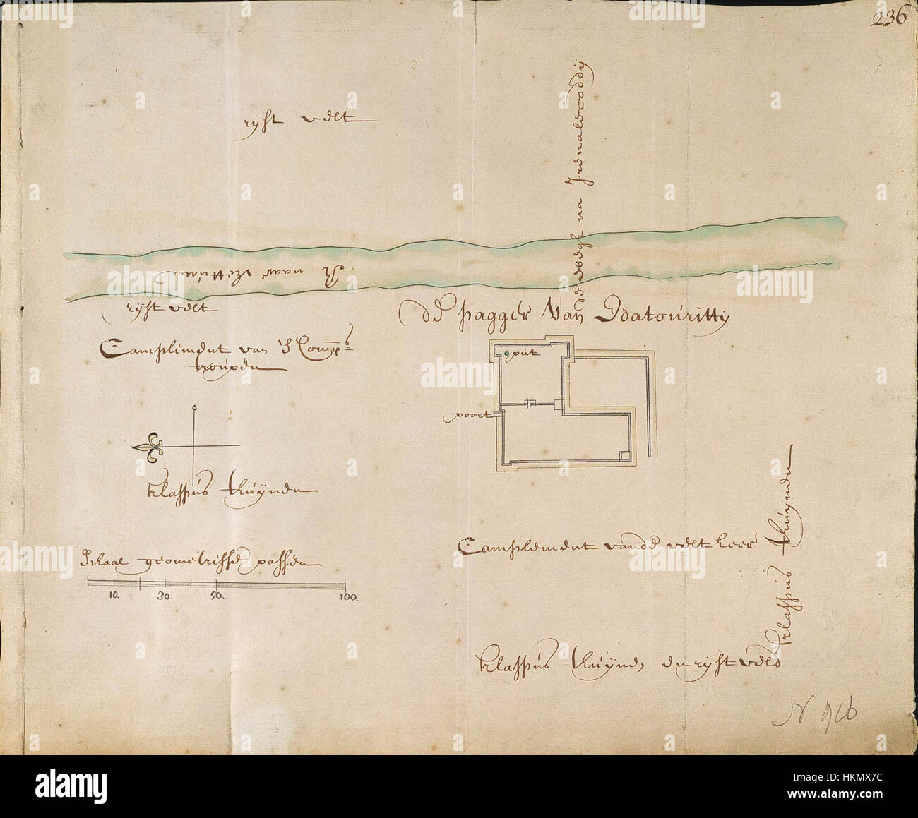 This map illustration depicts a small fort located at Edatouritti, a ...