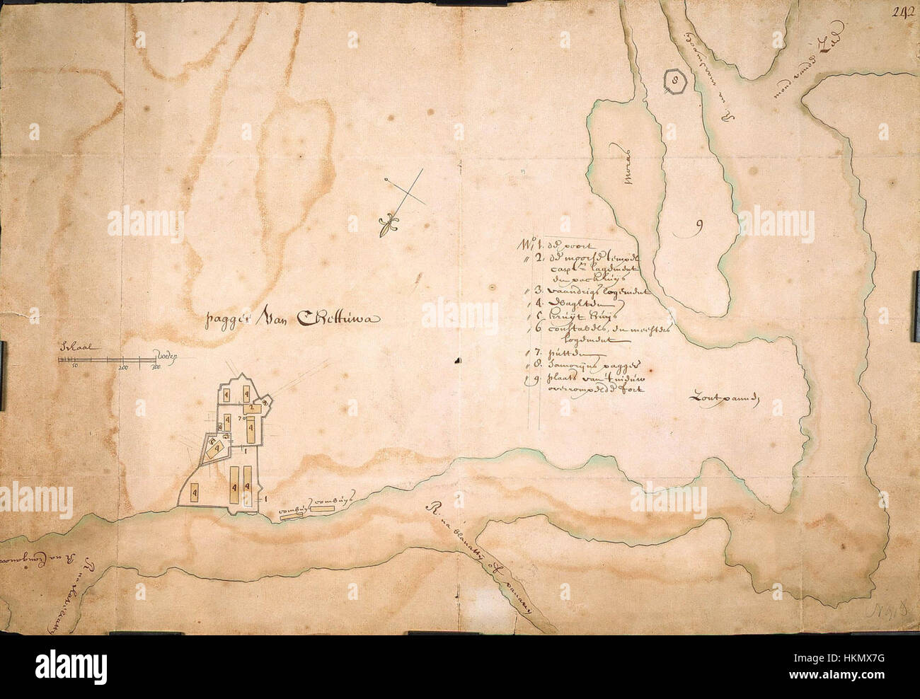 A map depicting the small fort at Chettuwa, created as part of ...