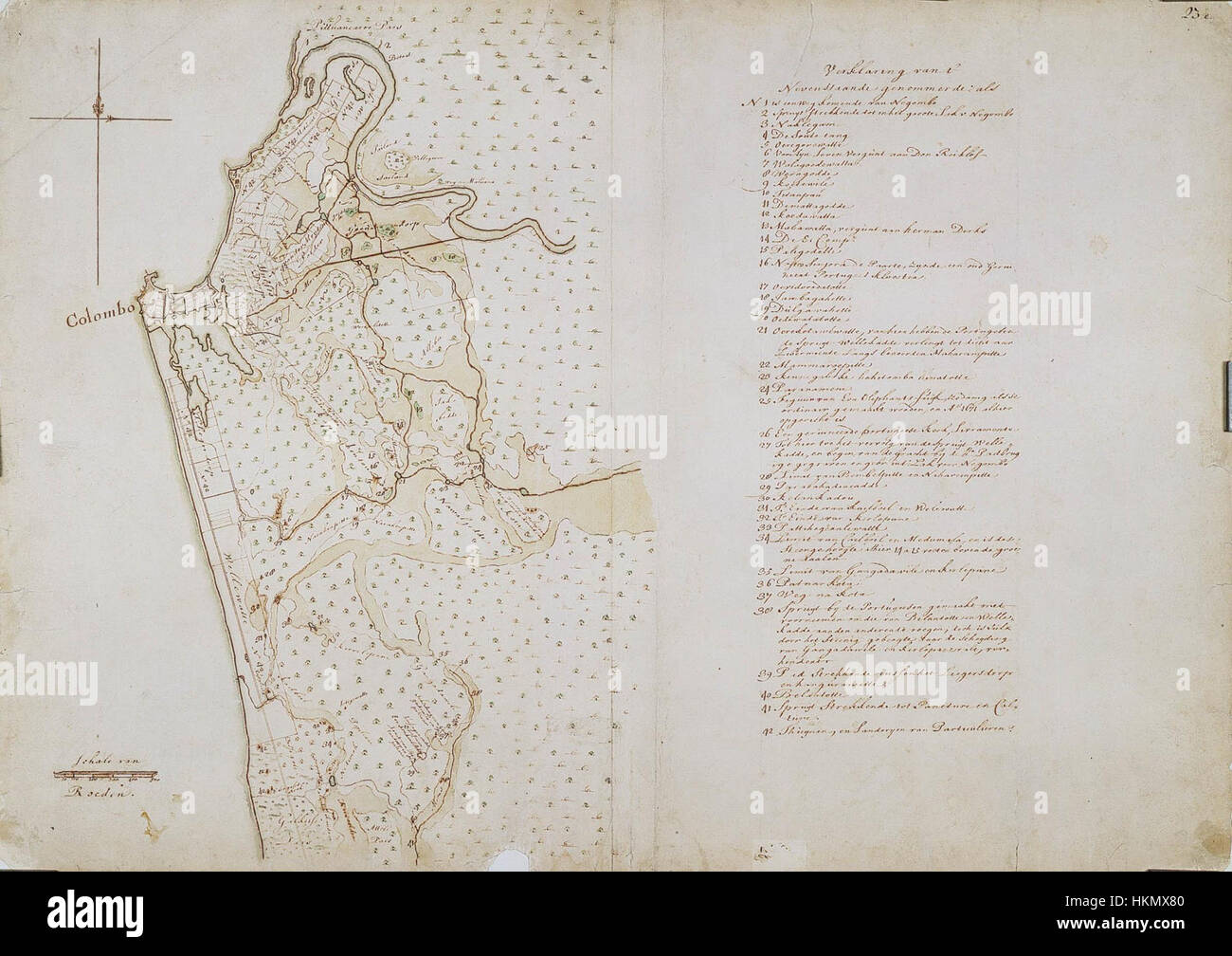 This historical map depicts the city of Colombo, Sri Lanka, along with ...