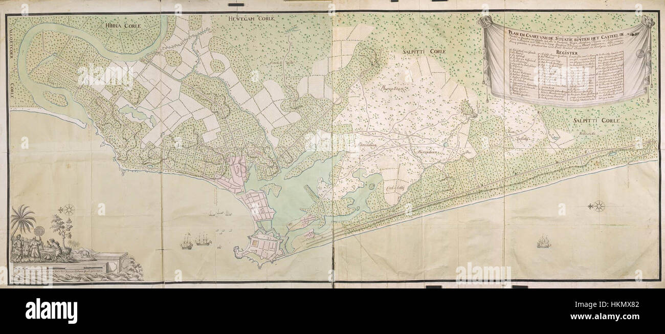 Map depicting the castle and surrounding suburbs of Colombo, Sri Lanka ...
