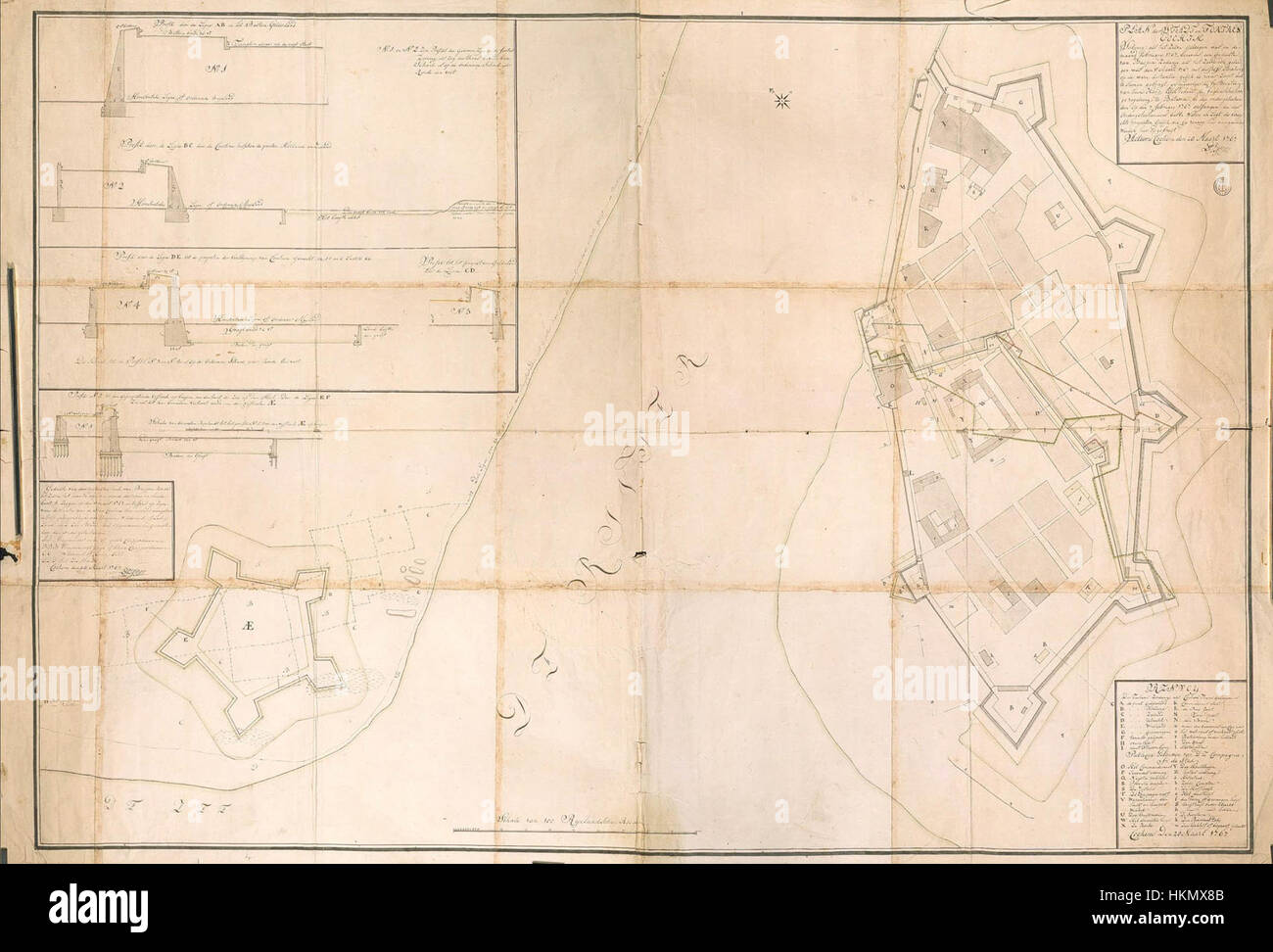 The map shows a detailed representation of the fort and the city of ...