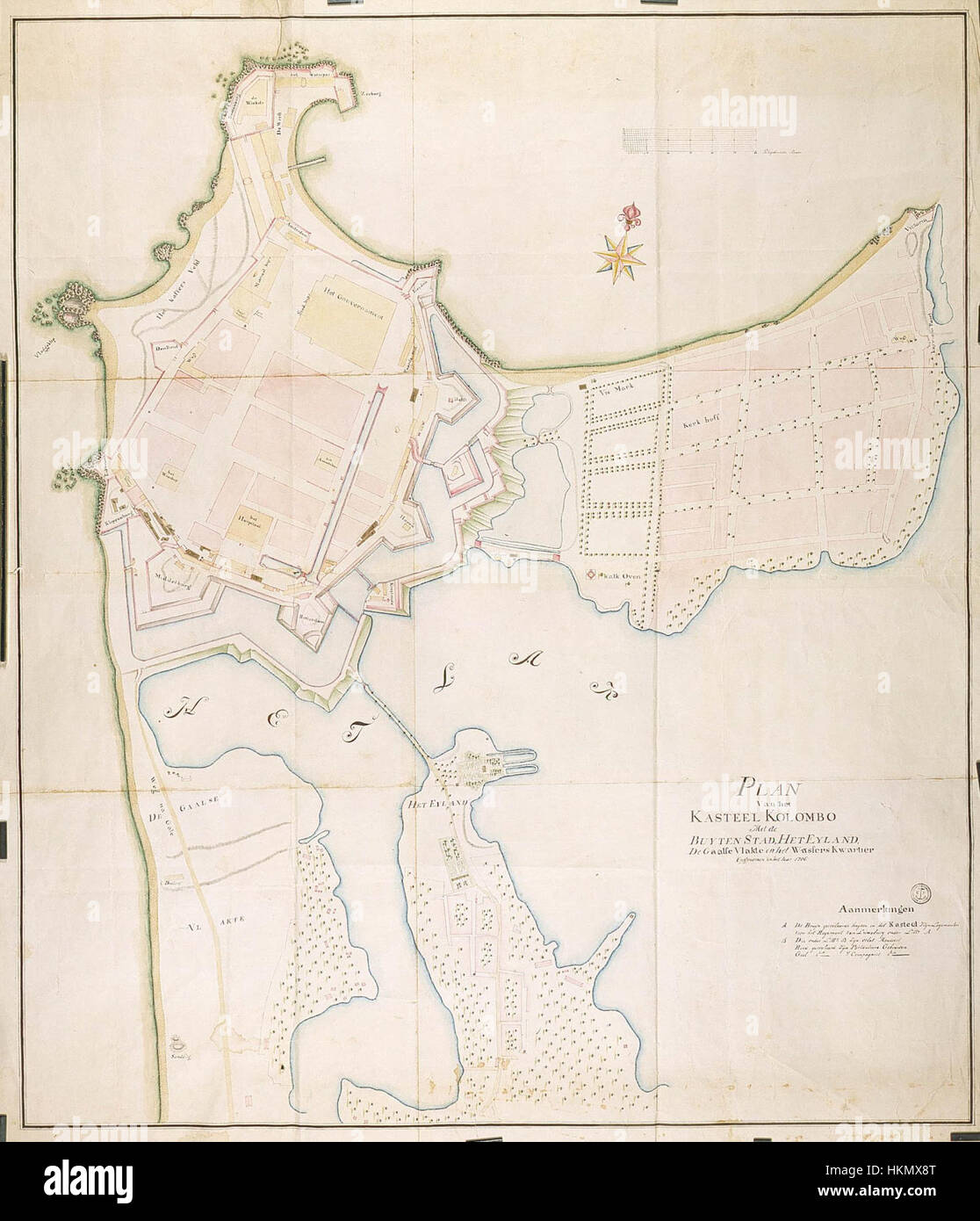The 'AMH-2640-NA Map of the Castle and the City of Colombo' illustrates ...