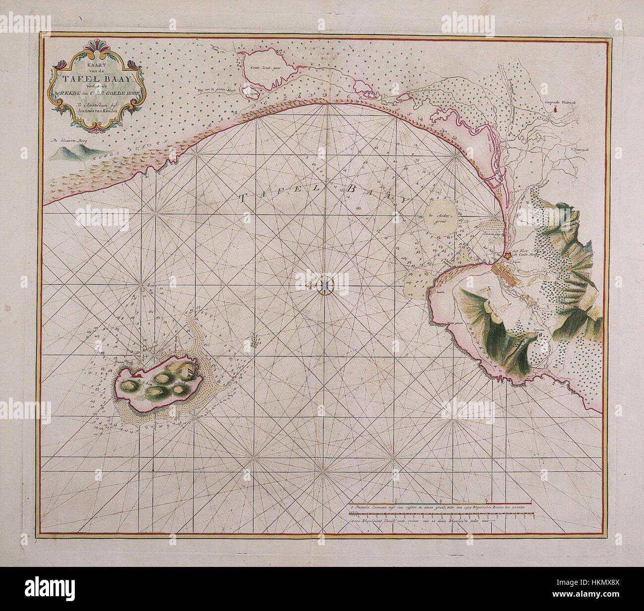 This map of Table Bay is an artistic representation, showcasing the ...