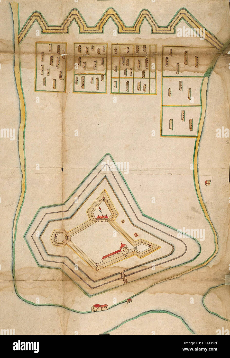 This map illustrates the fort and city of Negombo, which was ...