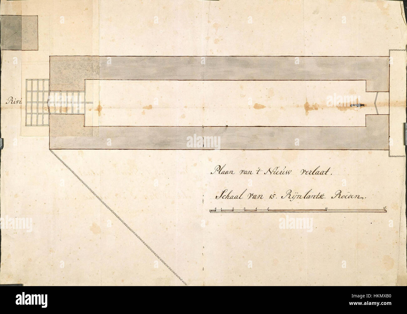 This map and elevation drawing for waterworks at Bataviaâ€™s 'Groote ...