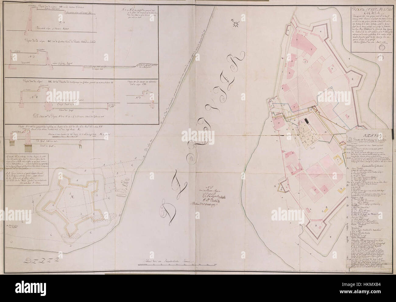 This map illustrates the city and fort of Cochin, located on the ...
