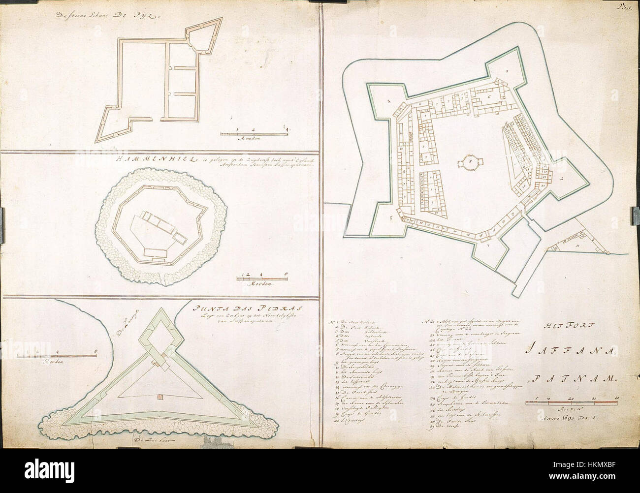 The map titled 'AMH-4493-NA Map of the Fort at Jaffnapatnam' provides a ...