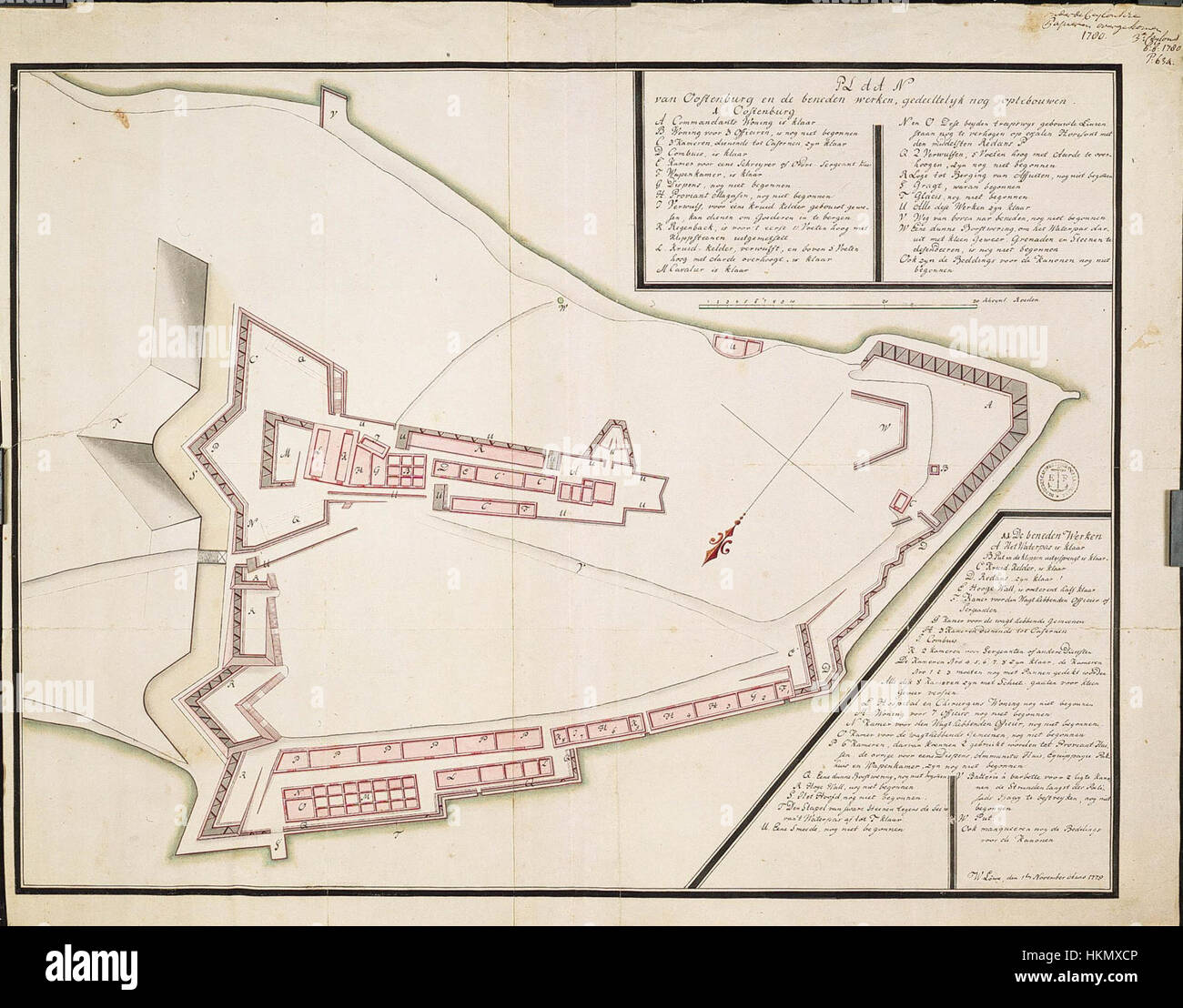 This map depicts the layout of Fort Oostenburg in Trincomalee, Sri ...
