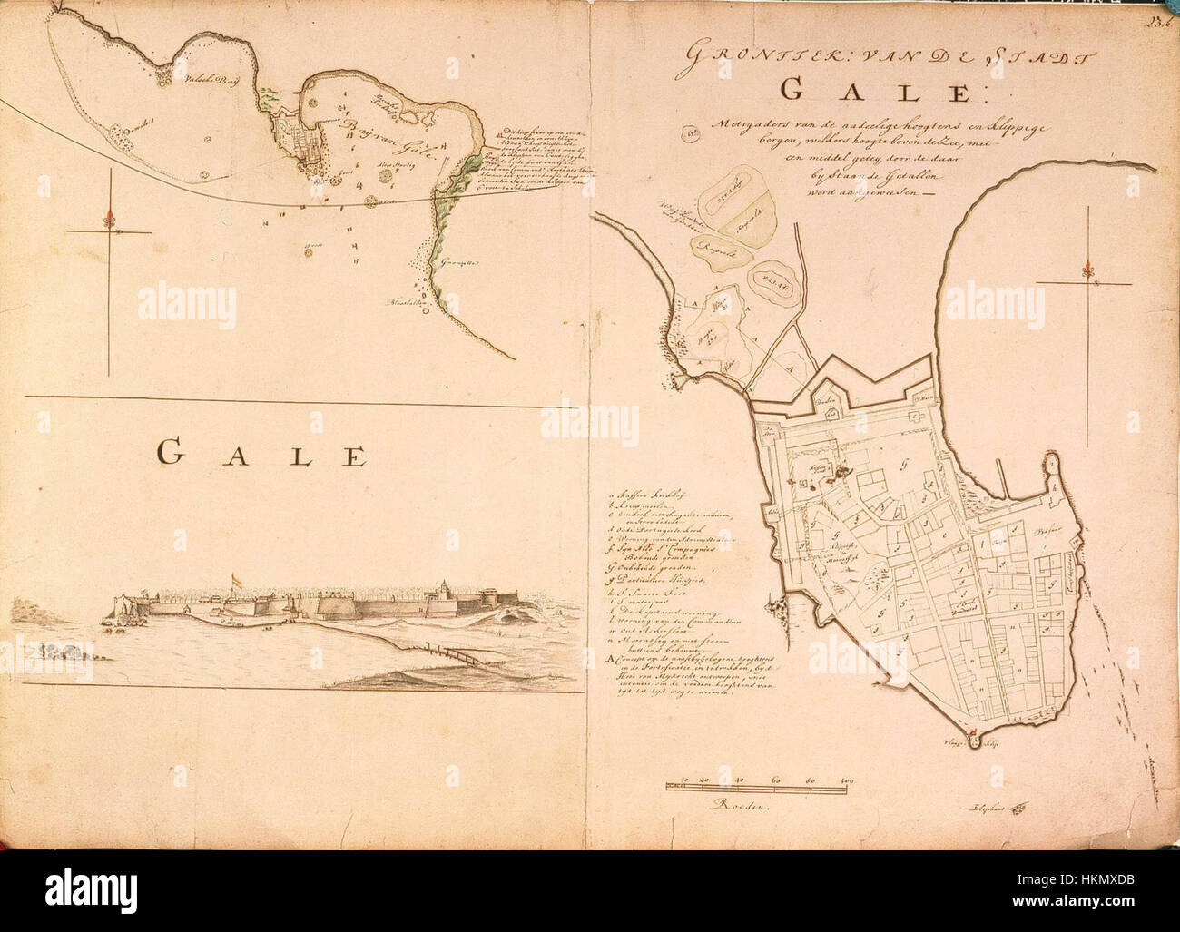 This map of Gale, likely created in the 18th century, shows the ...