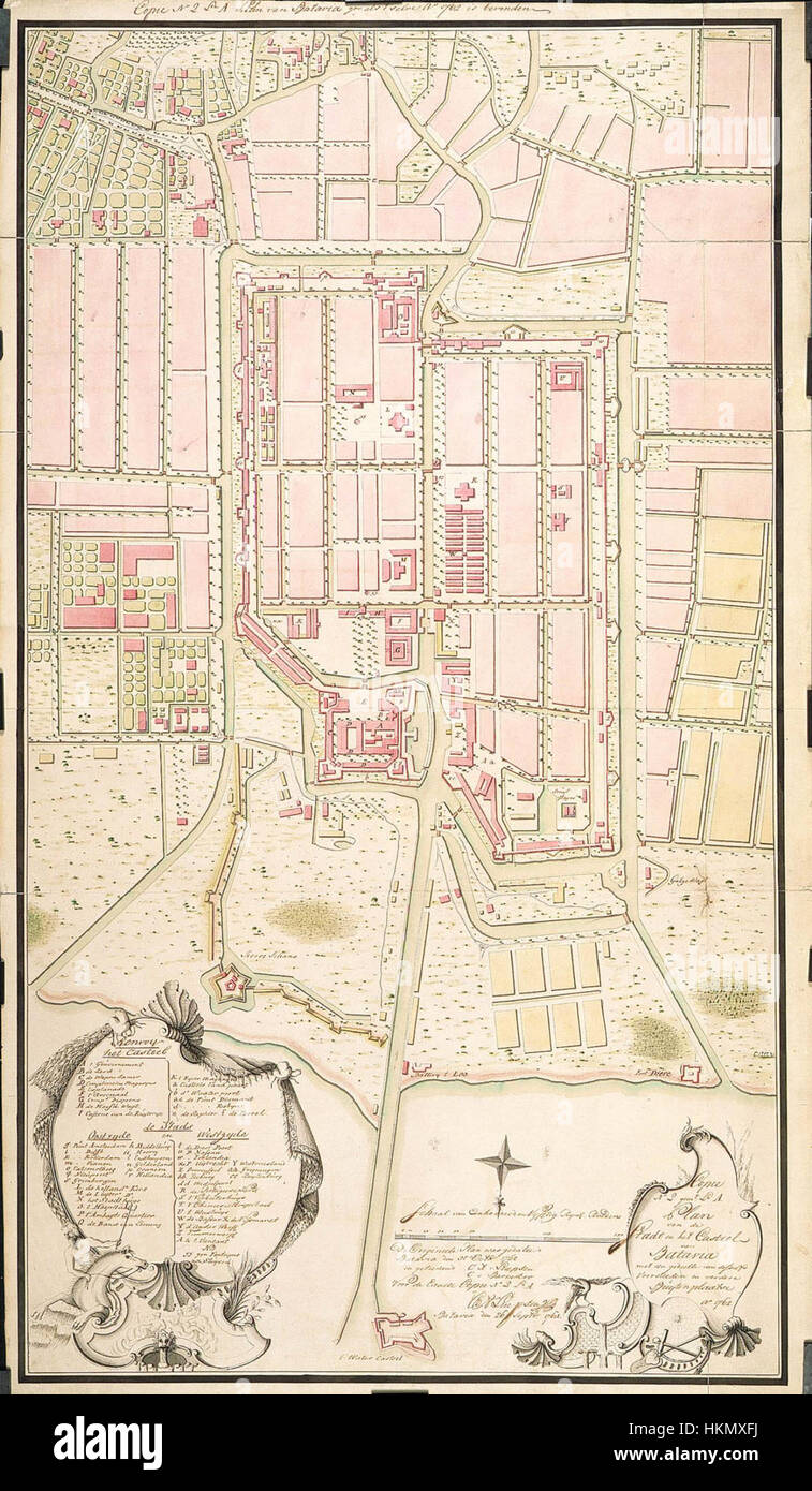 This historical map, titled 'Map of the city and the castle at Batavia ...