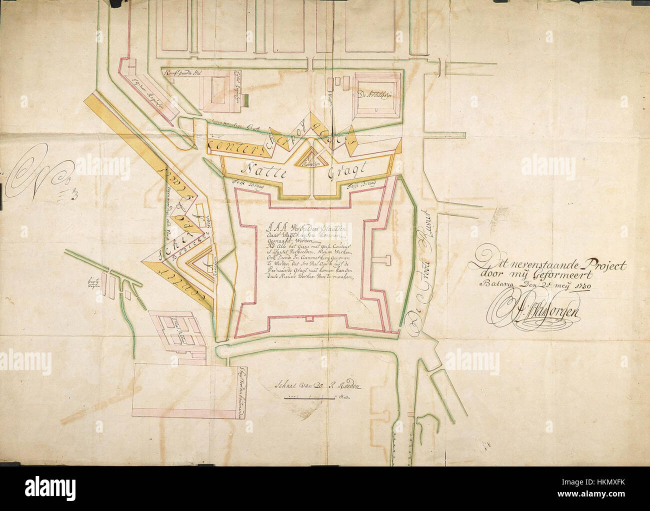 This historical map, 'AMH-4587-NA', depicts the fortification plans for ...