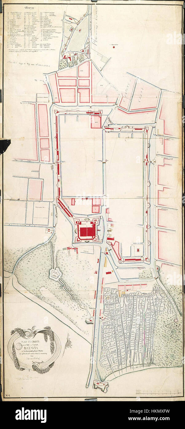 This map, titled 'AMH-4592-NA Map of the Castle and City of Batavia ...