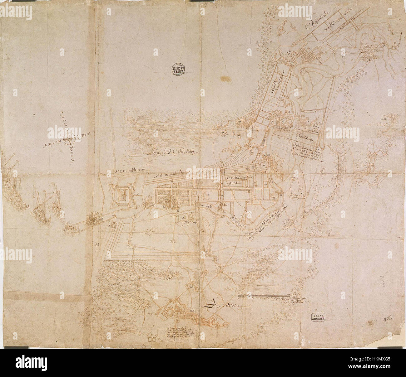 AMH-4599-NA Map of Batavia and environs Stock Photo - Alamy