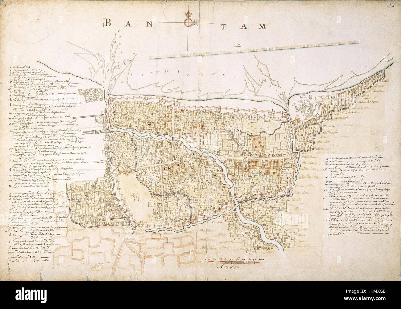 This map, AMH-4604-NA, shows the city of Bantam, a historical port city ...