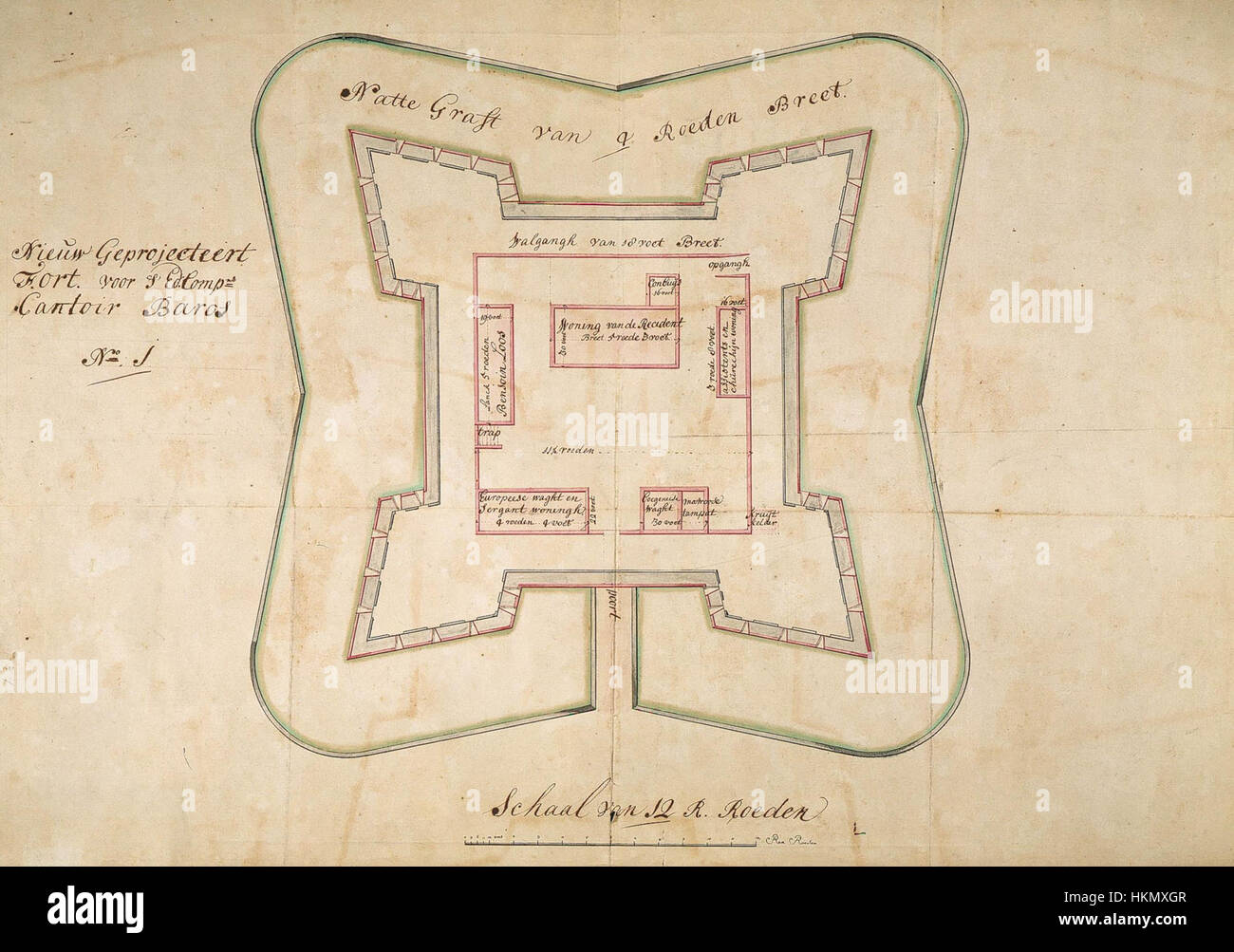 The 'Map of the settlement at Baros' is a detailed historical map ...