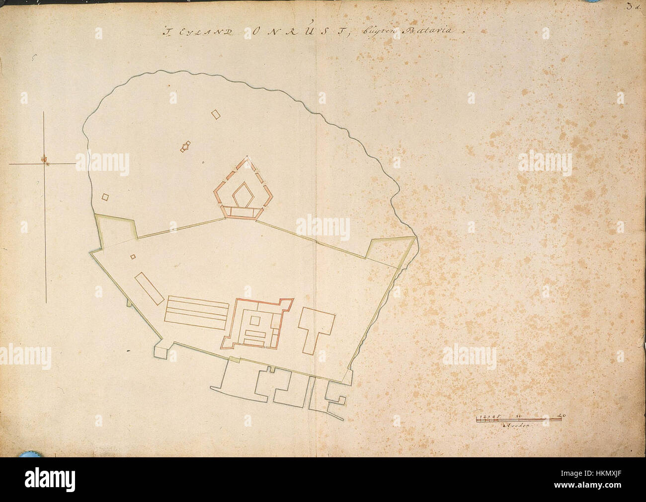 *AMH-4650-NA Map of Onrust* is a historical map depicting the island of ...