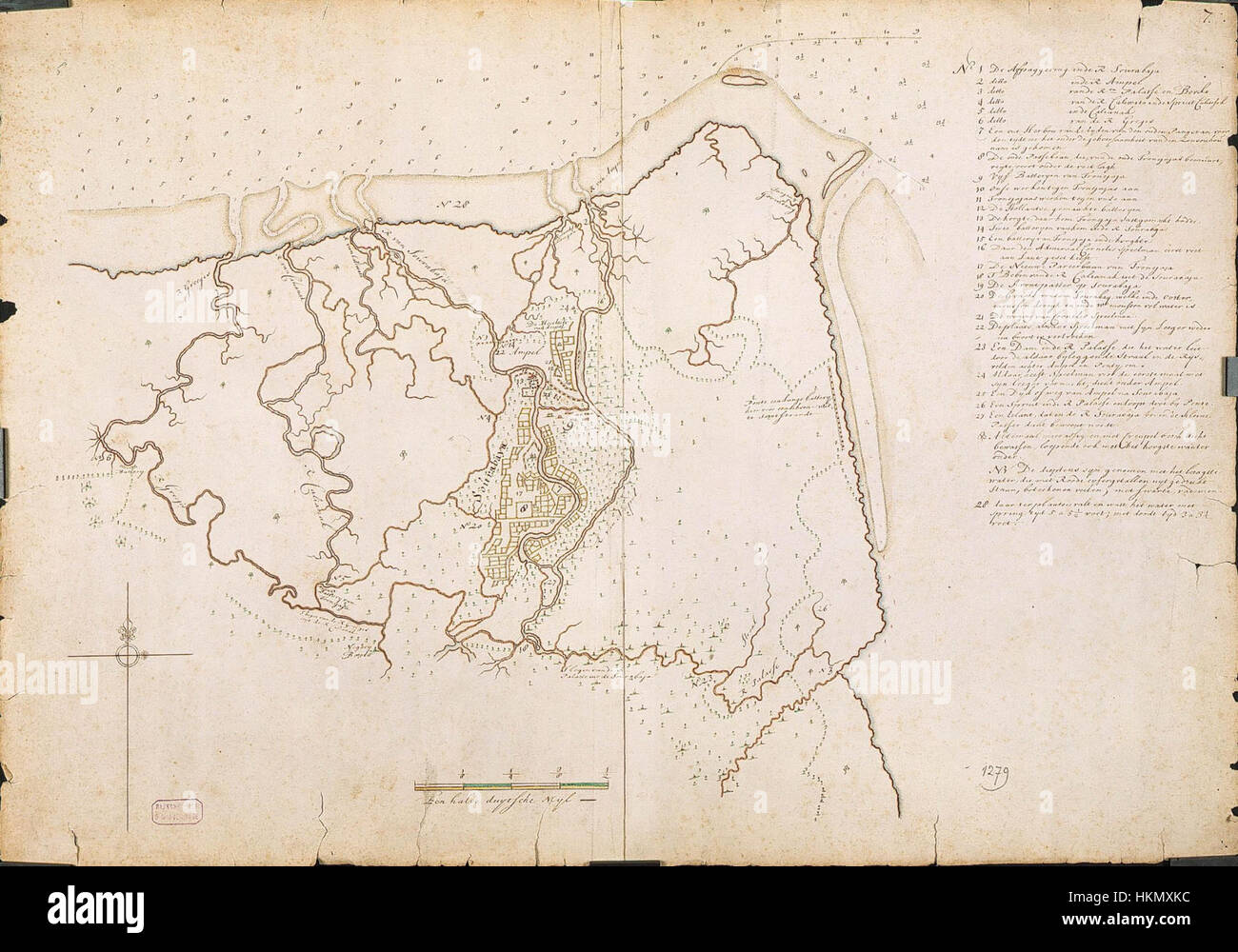 A historical map titled 'AMH-4670-NA Map of Sourabaya and Environs ...