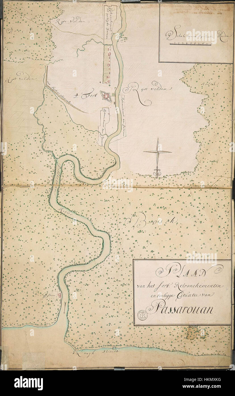 The map of the fort at Passarouan illustrates the surrounding area ...