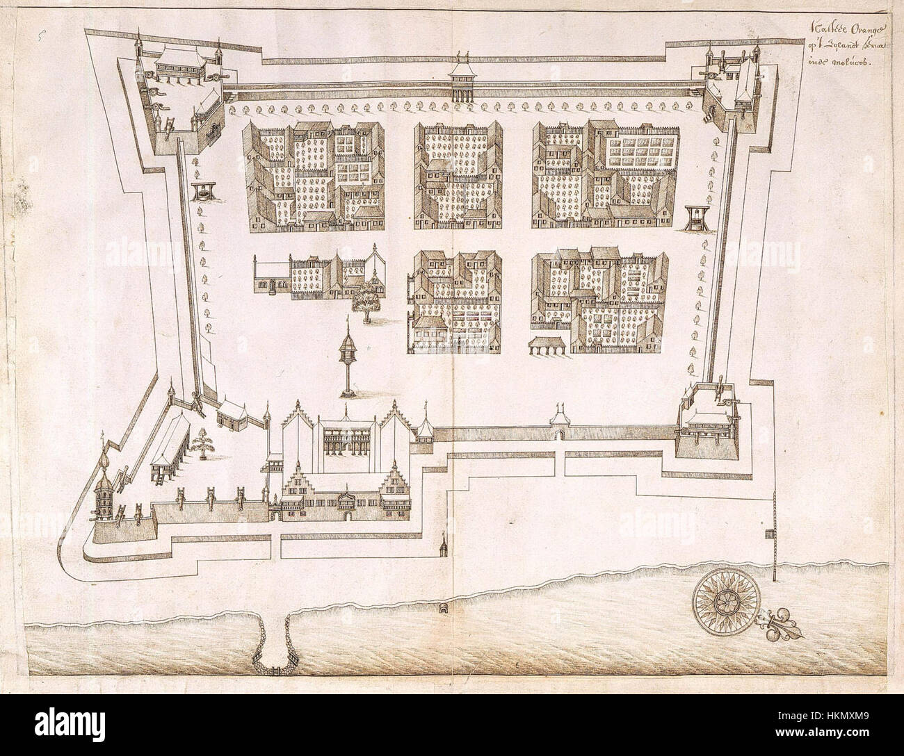 This map of Fort Orangie, located on Ternate Island, illustrates the ...